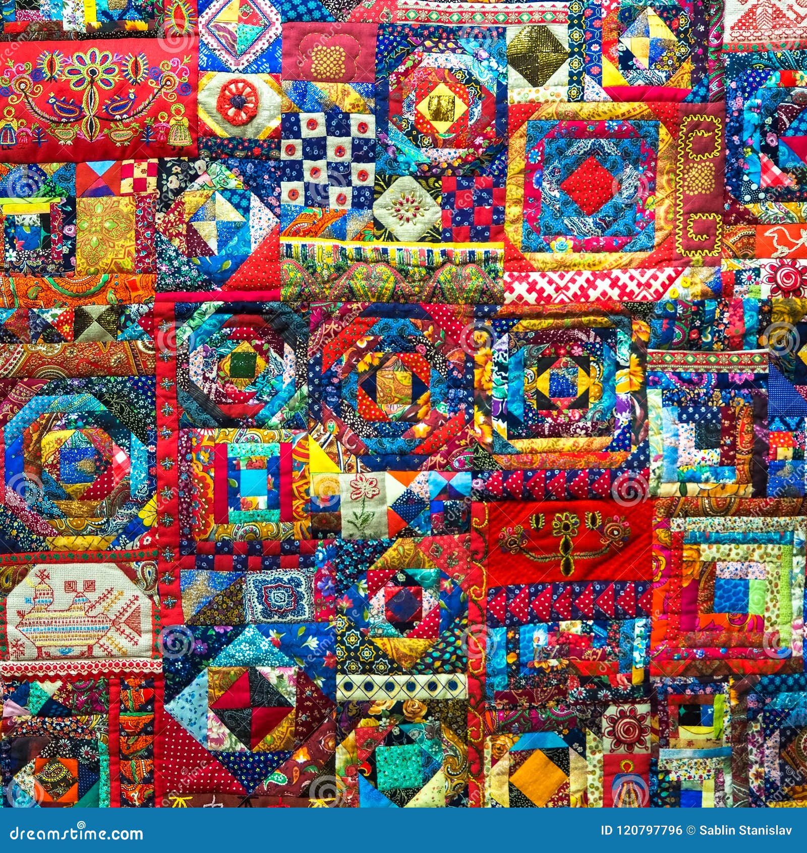 Color Abstract Background of Patchwork Technique. Stock Photo - Image ...