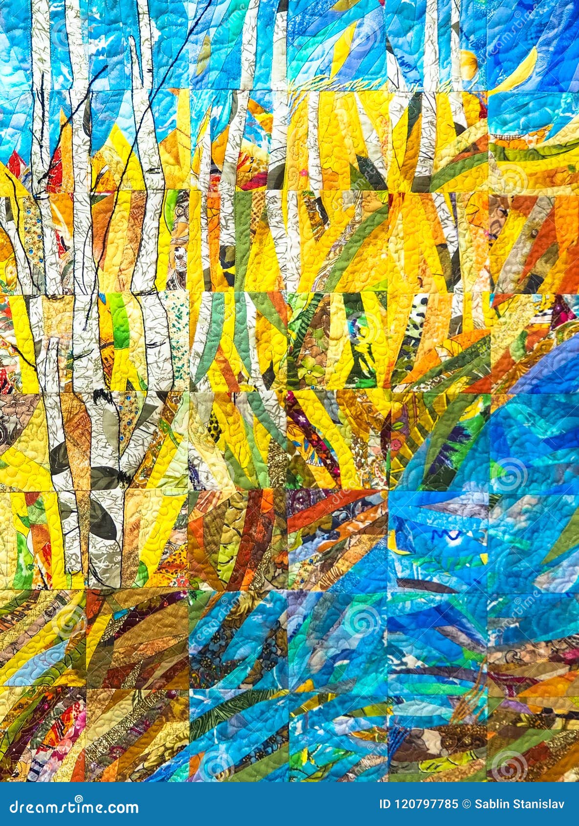 Color Abstract Background of Patchwork Technique. Stock Image - Image ...