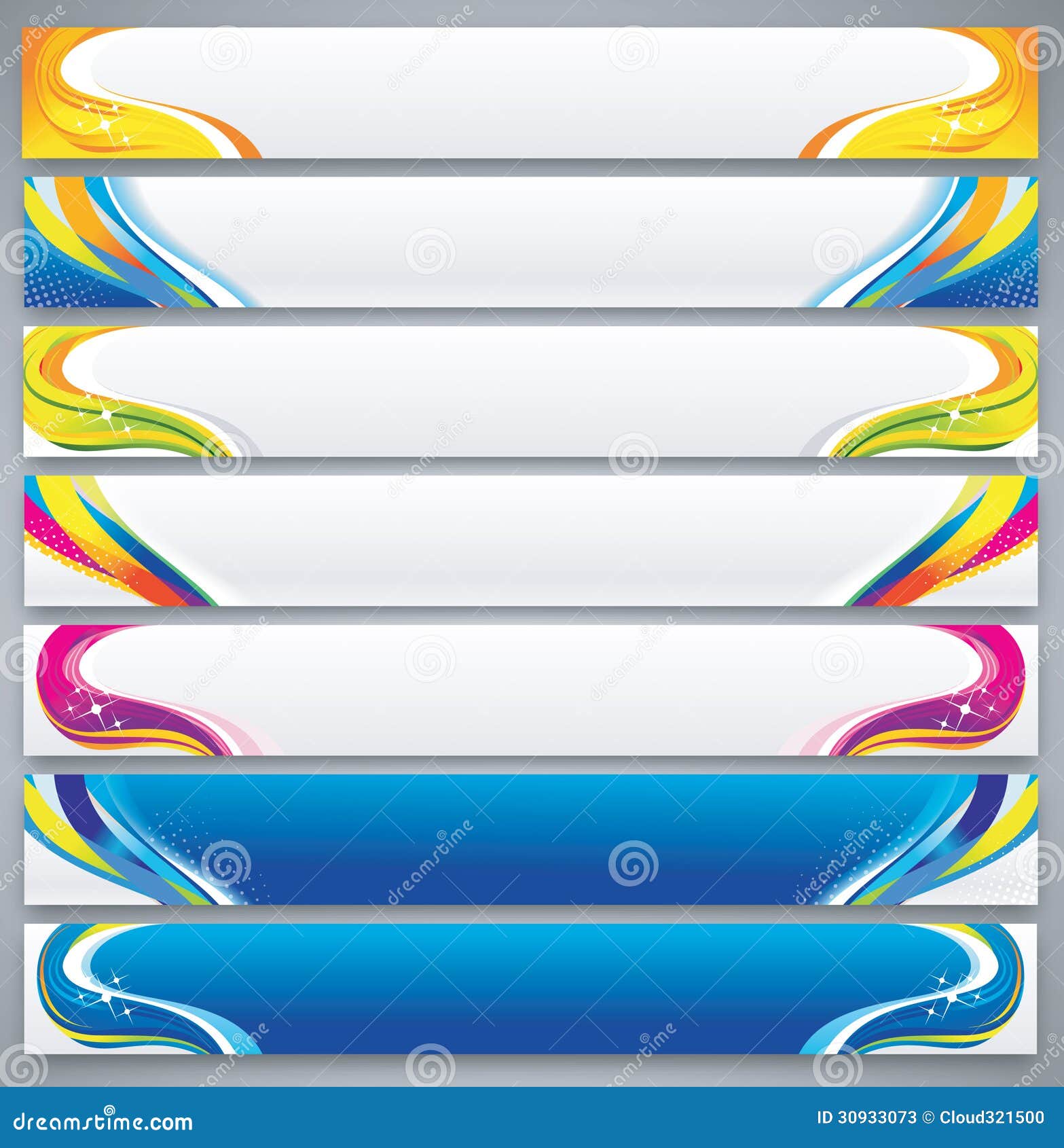 Color abstract banner set stock vector. Illustration of color - 30933073