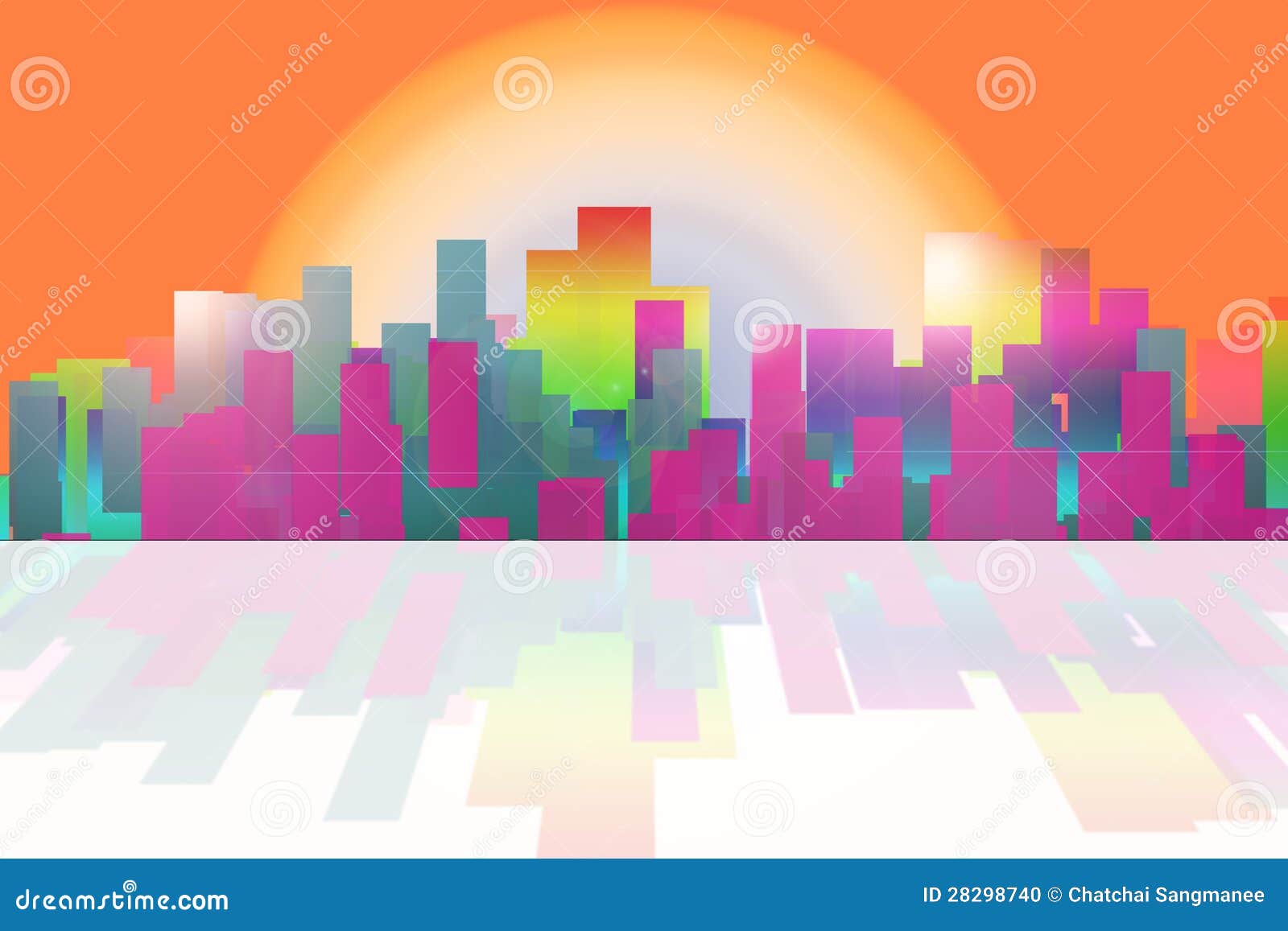 Color Abstract City Landscape Stylized Background Stock Illustration ...
