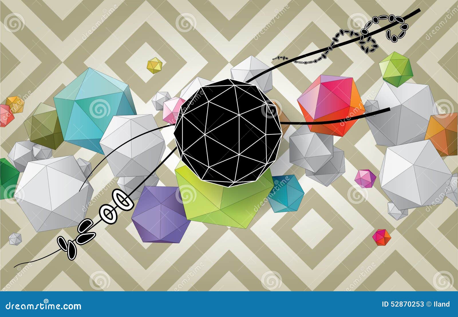 Color Abstract Composition from Geometric Shapes Stock Vector ...