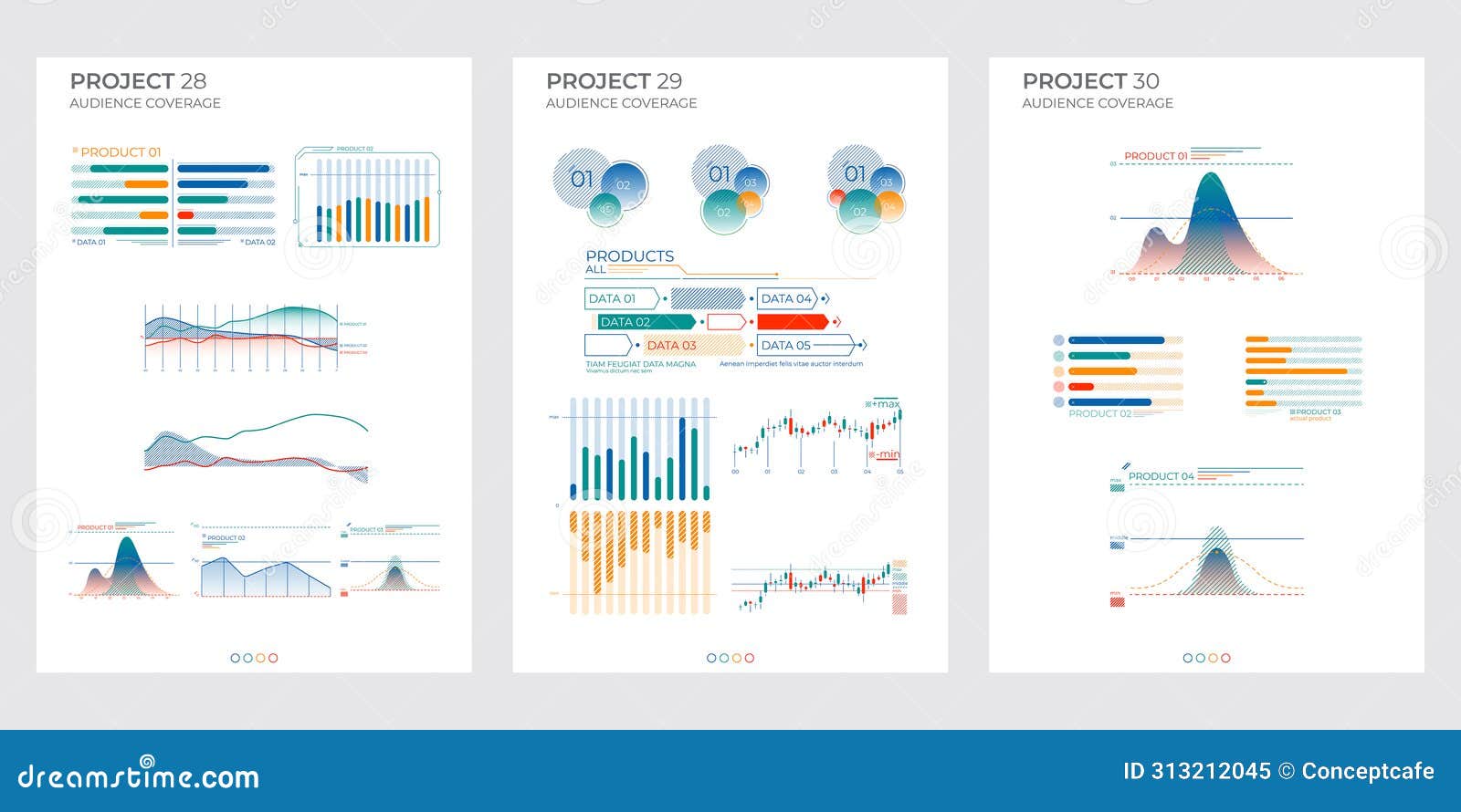 Color Abstract Elements Commercial Charts. Abstract Vector Illustration ...