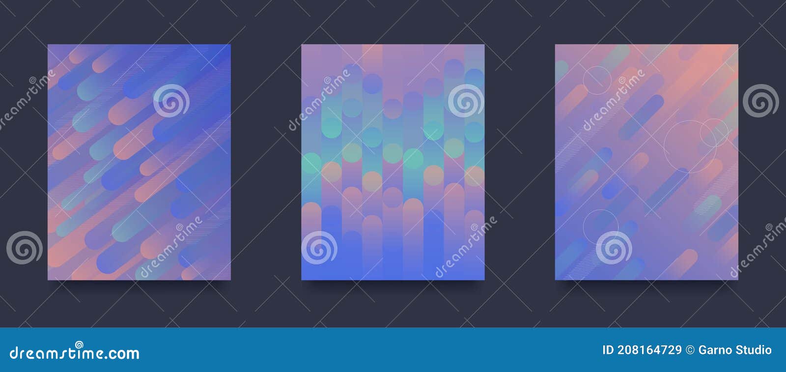 Color Abstract Gradient Background. Geometric Patterns Set Stock Vector ...