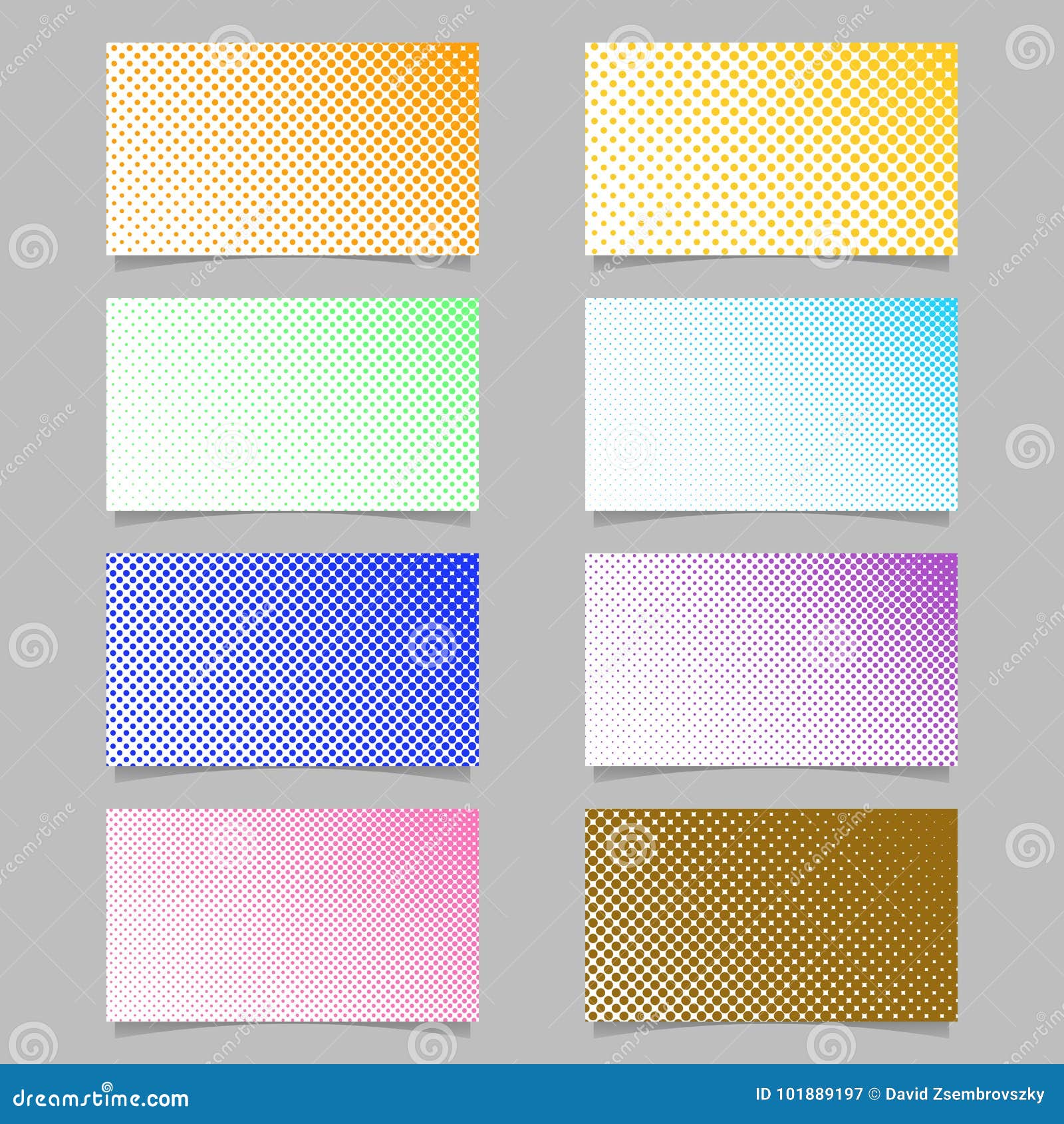 Color Abstract Halftone Circle Pattern Business Card Background Design ...