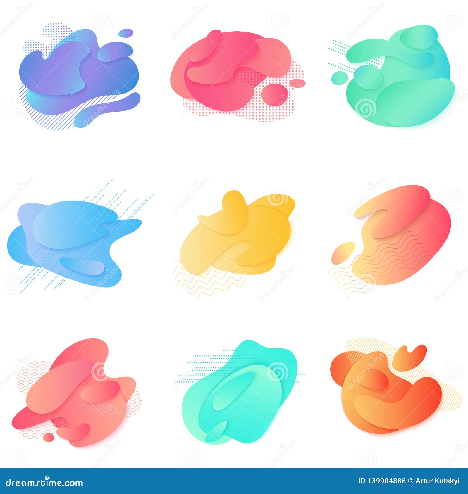 Color Abstract Liquid Modern Gradient Shape, Fluid Bright Color ...