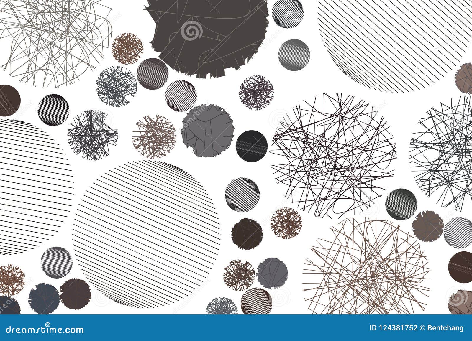 Color Abstract Messy Random Line Circles Geometric Pattern Generative ...