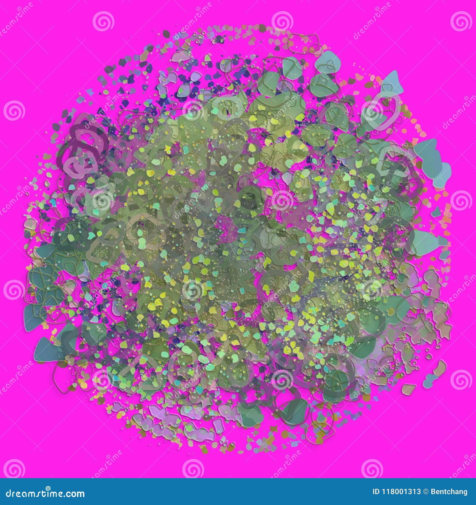 Color Abstract Pattern, Generative Blended Messy Shapes, Art Background ...