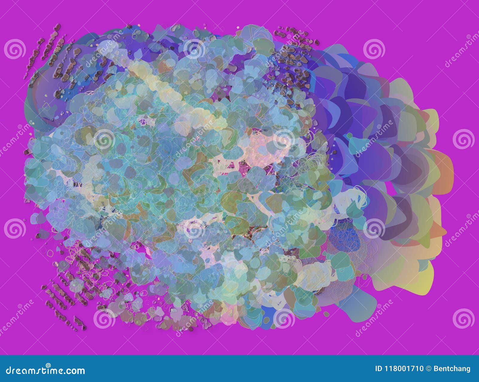 Color Abstract Pattern, Generative Blended Messy Shapes, Art Background ...