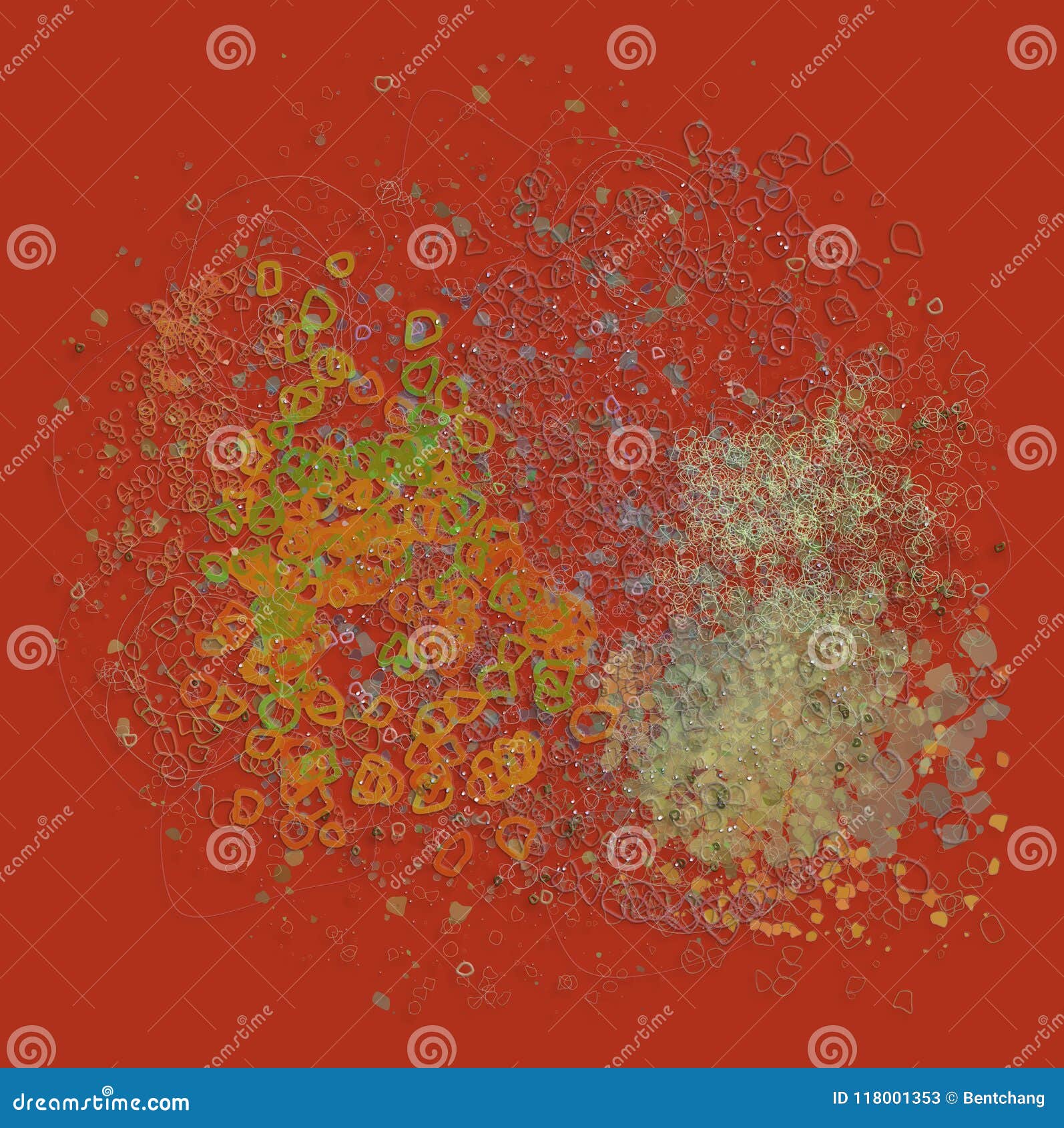 Color Abstract Pattern, Generative Blended Messy Shapes, Art Background ...