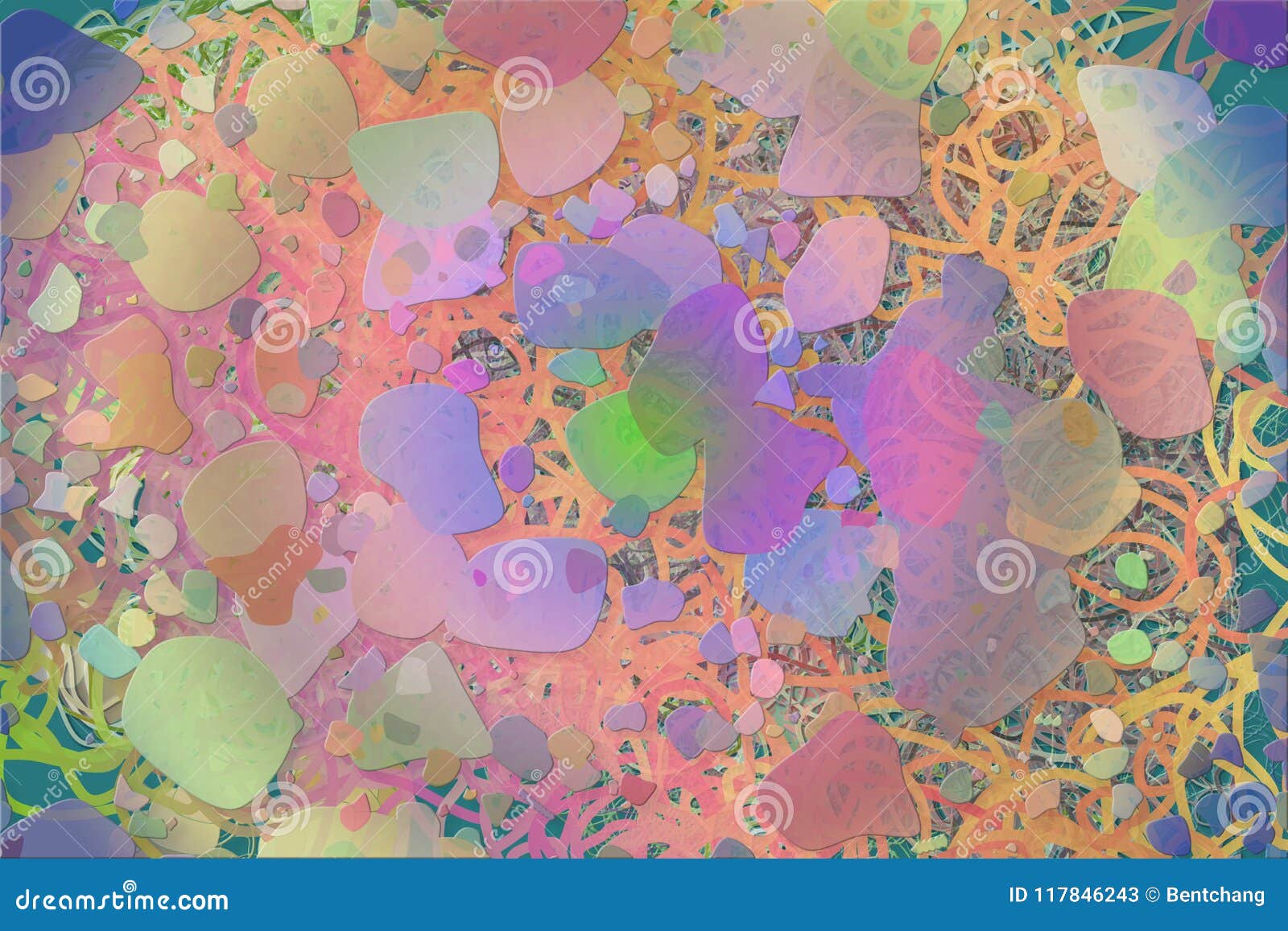 Color Abstract Pattern, Generative Blended Messy Shapes, Art Background ...
