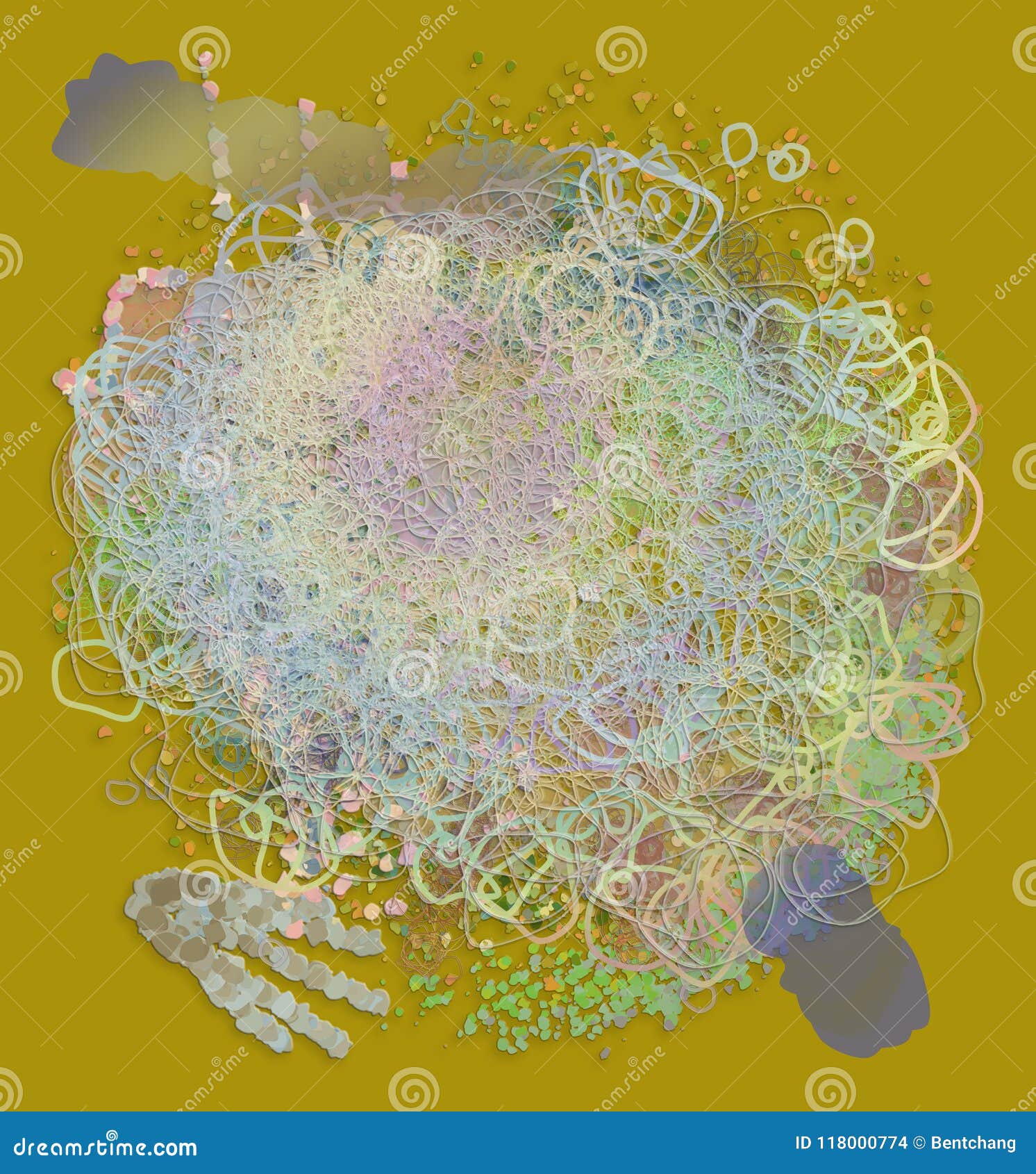 Color Abstract Pattern, Generative Blended Messy Shapes, Art Background ...