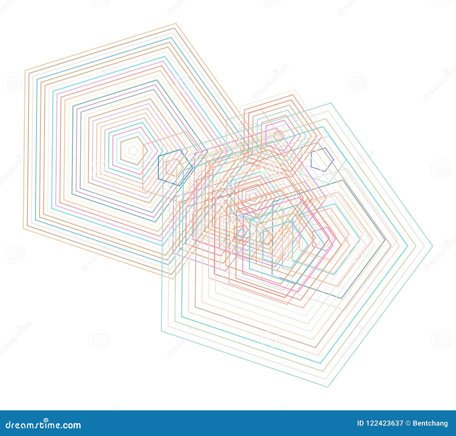 Color Abstract Pentagon Geometric Pattern Generative Art Background ...