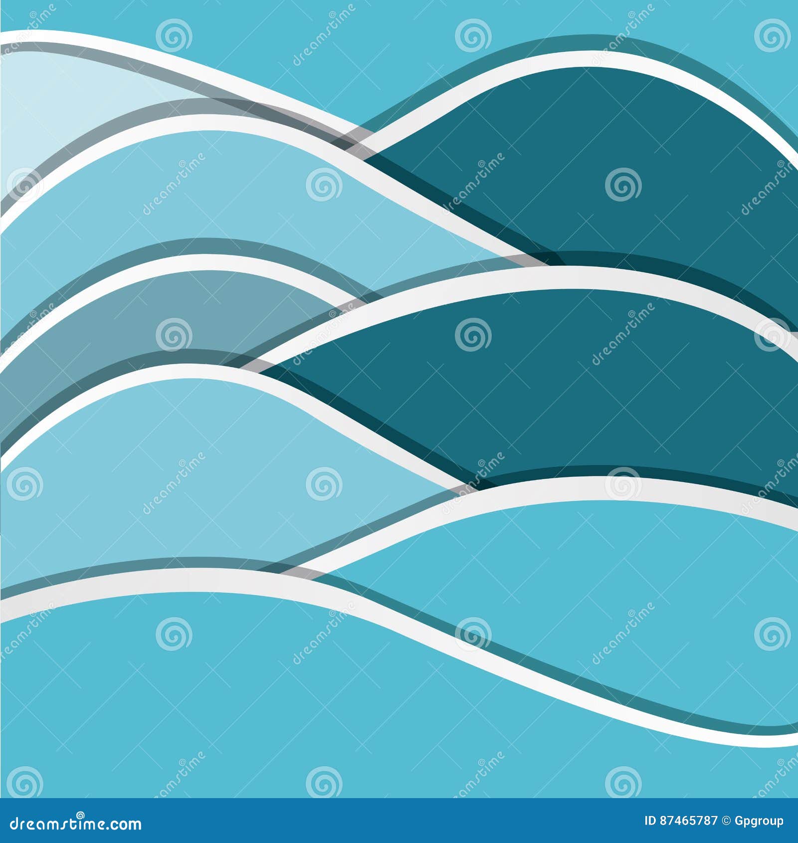 Color Abstract Silhouette of Sea Waves Stock Illustration ...