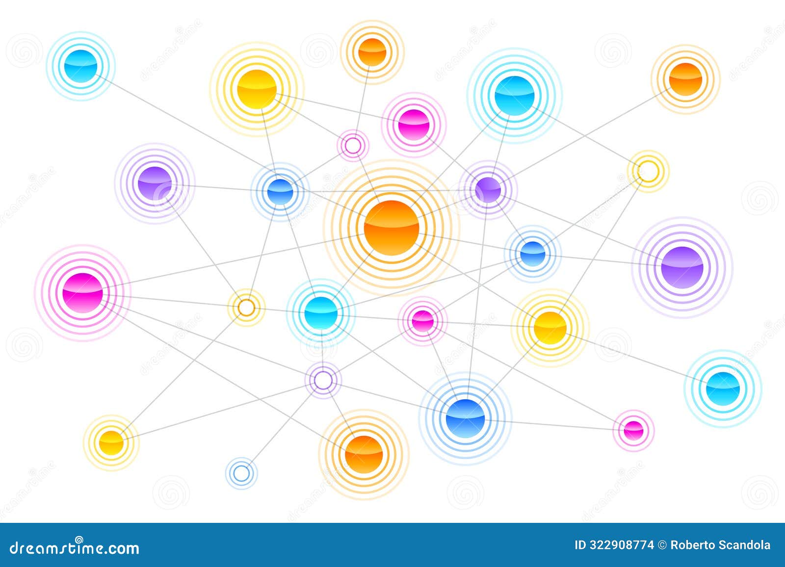 Color Abstract Social Network Connection Banner Background Concept ...