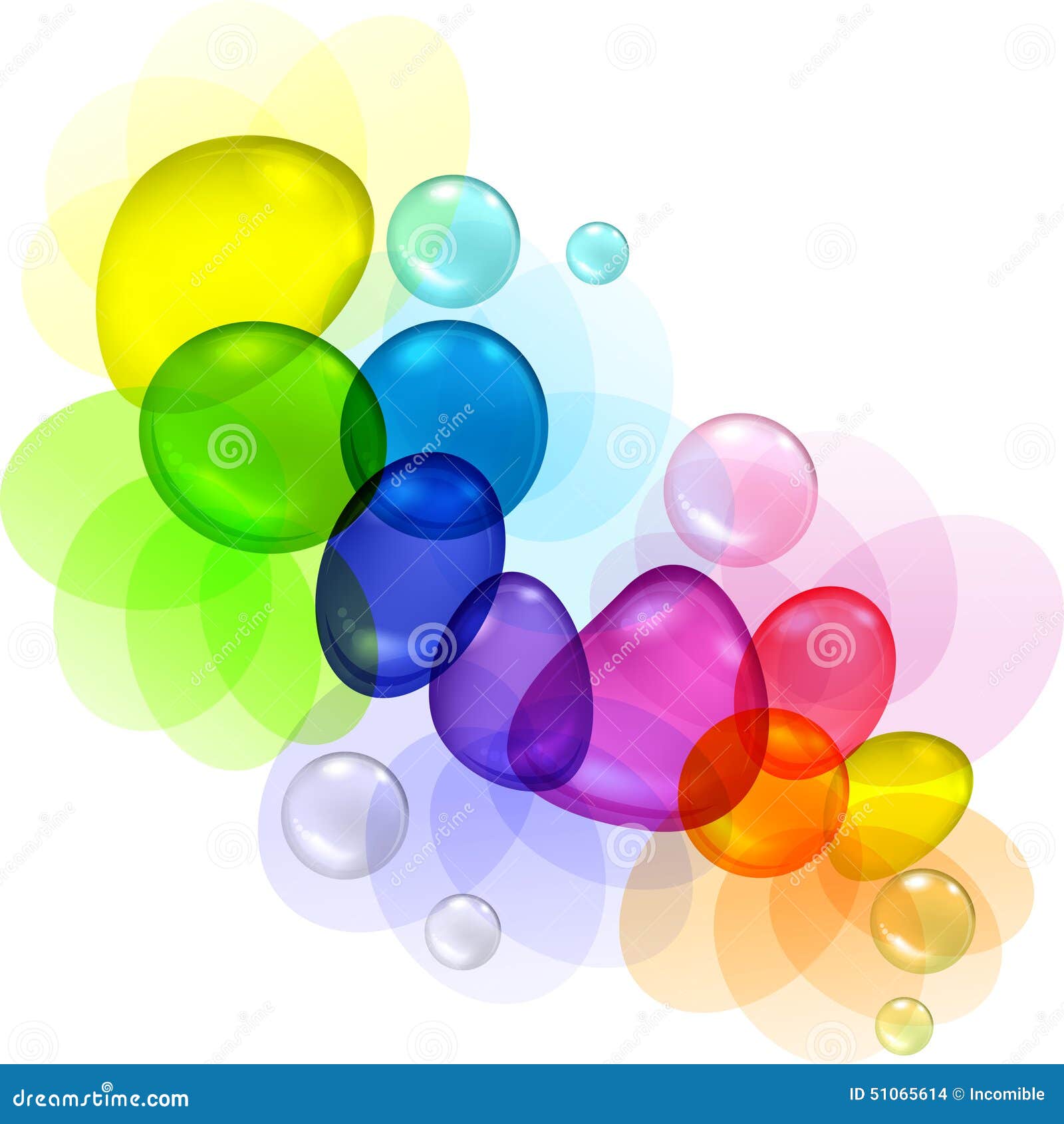 Color Abstract with Transparent Bubbles and Drops Stock Vector ...