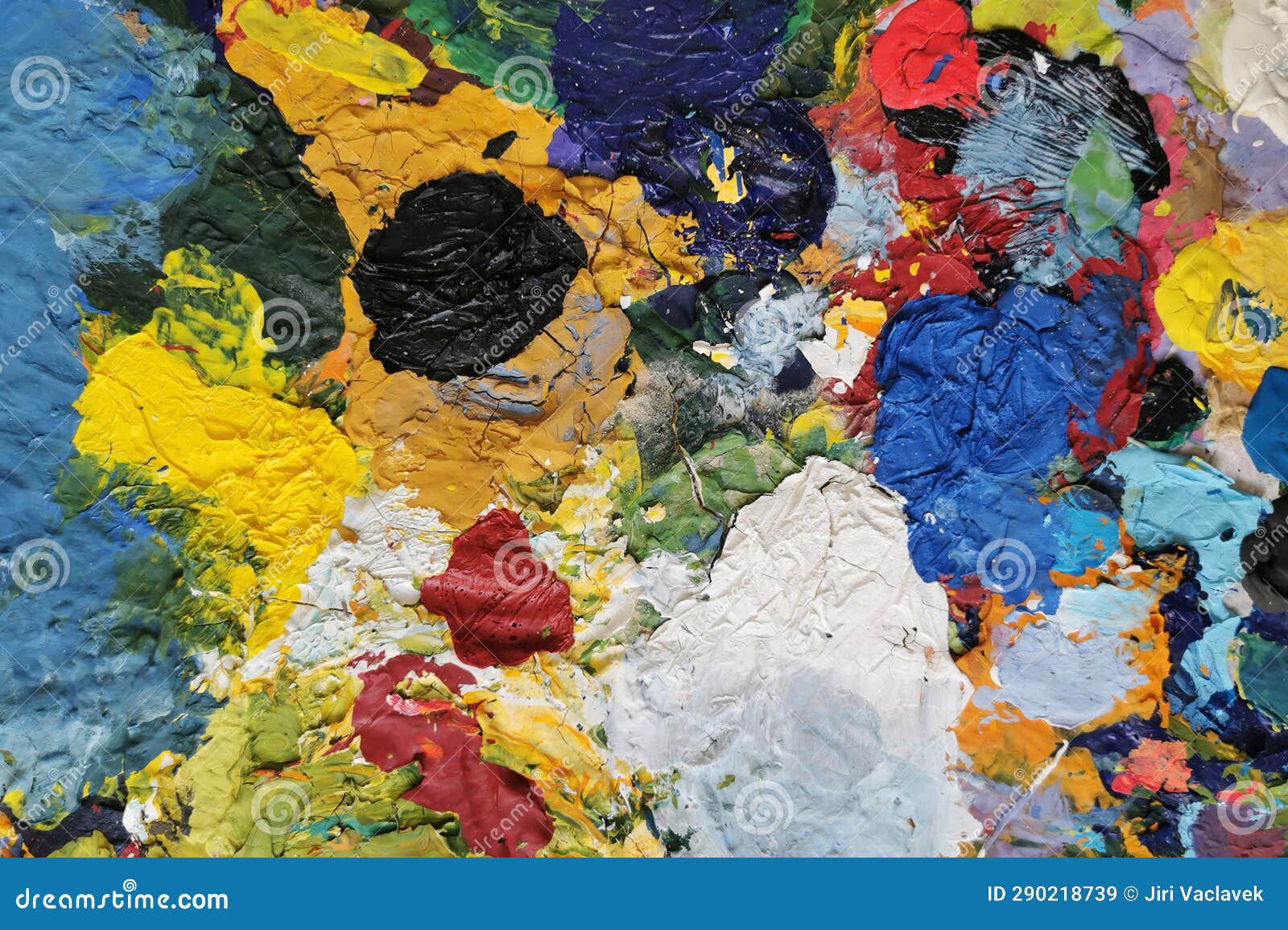 Color Acrylic Palette Texture Stock Image - Image of yellow, wall ...