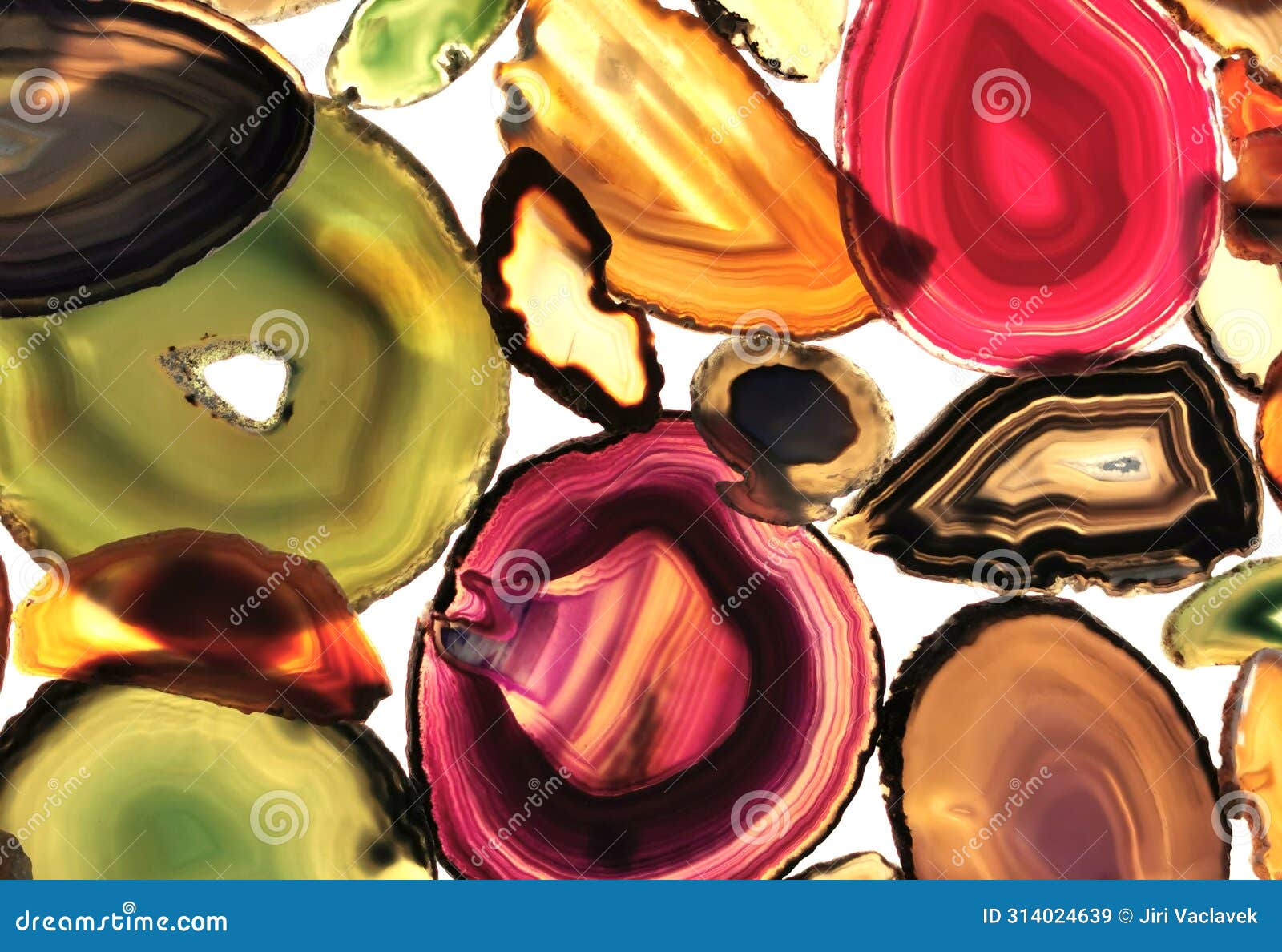 Color Agate Mineral Collection Stock Image - Image of treasure, crystal ...