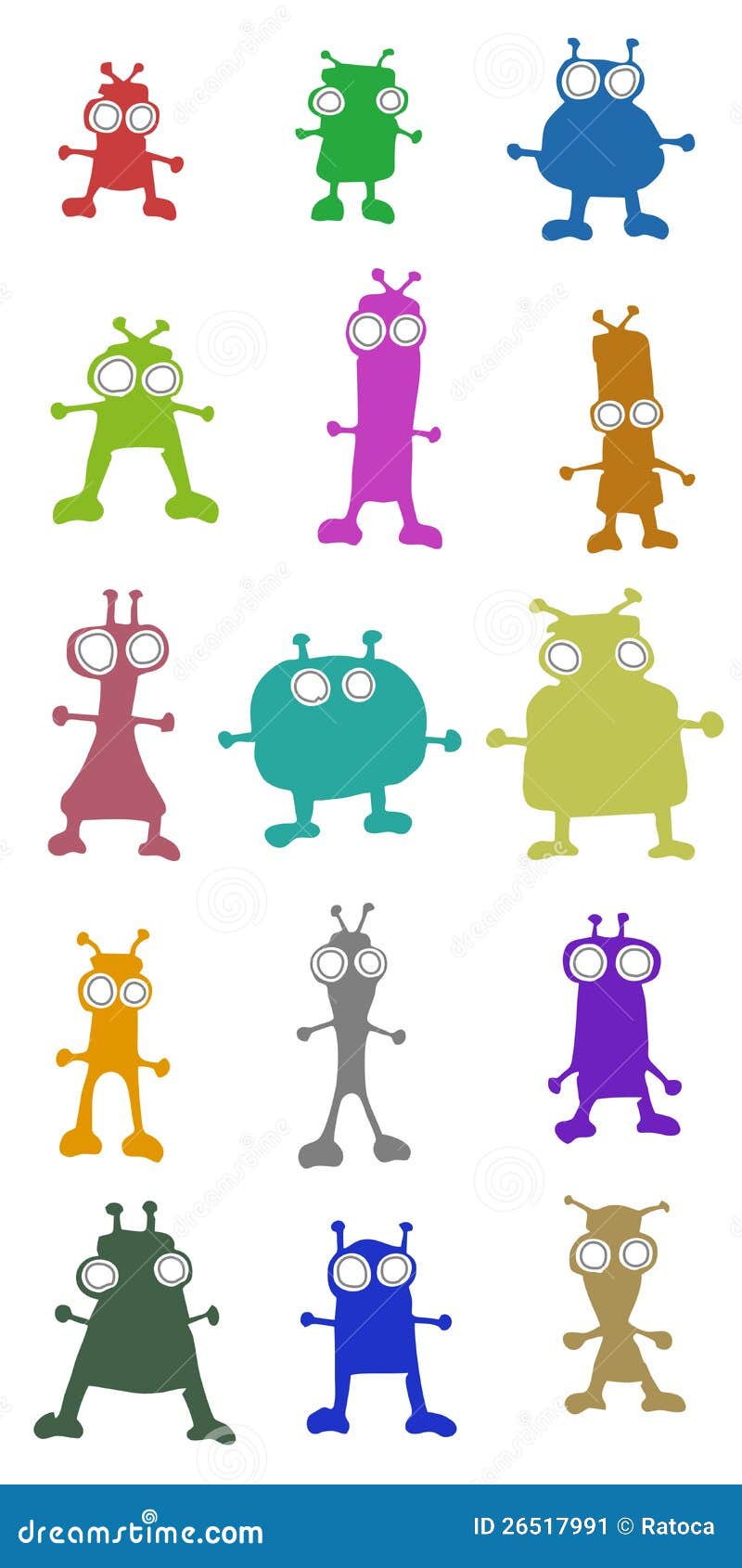 Color aliens stock vector. Illustration of expressive - 26517991