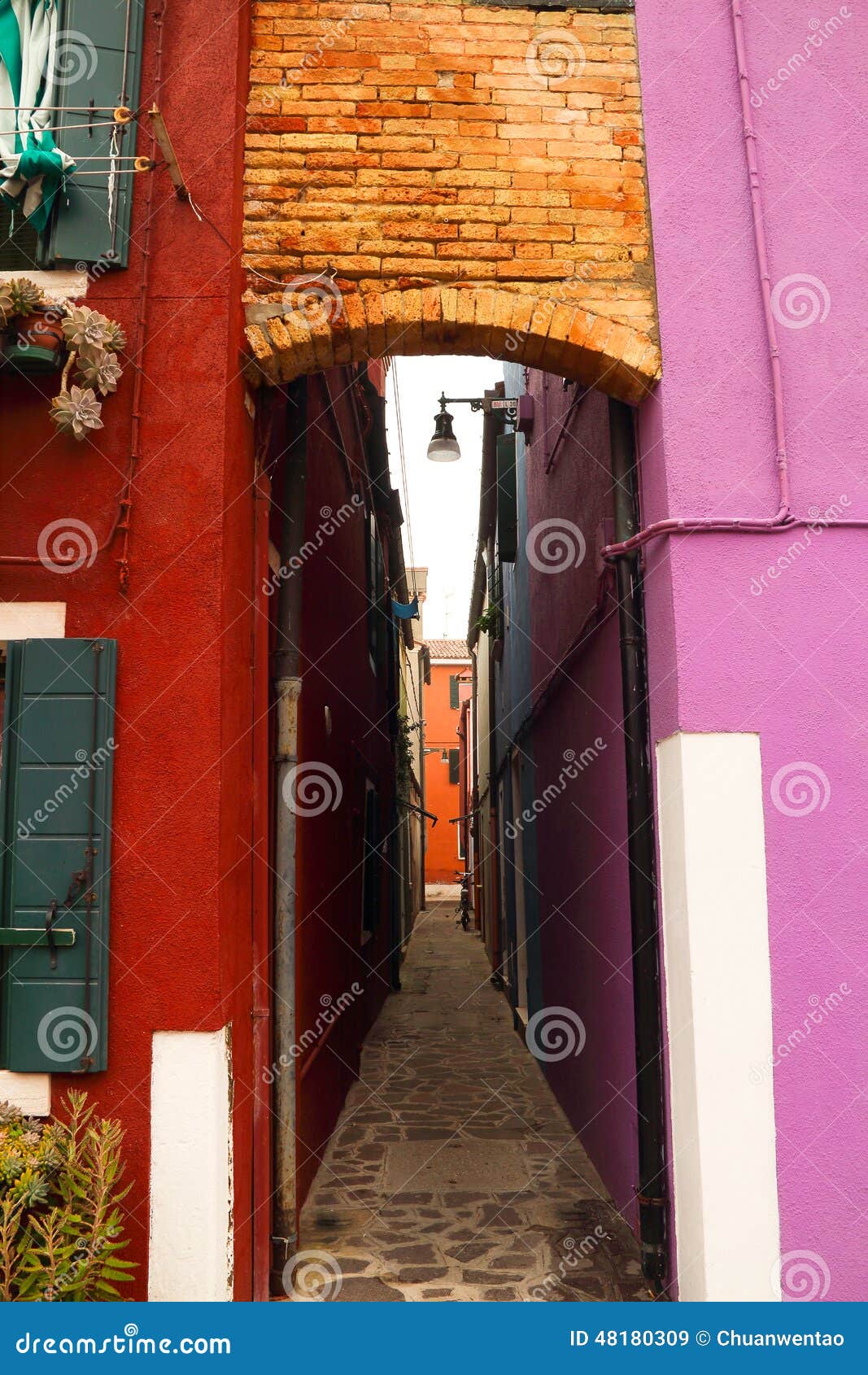 Color of the alley stock image. Image of ancient, downtown - 48180309