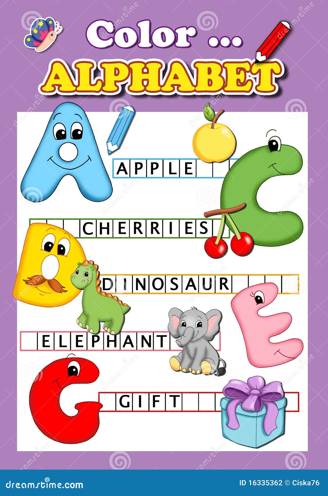 Color the alphabet stock illustration. Illustration of decoration ...