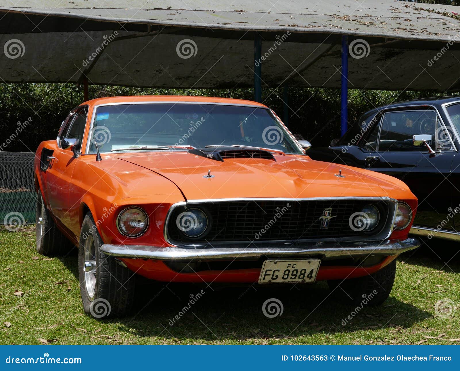 Color Anaranjado Ford Mustang Fastback 1967 V351, Lima Foto de archivo ...