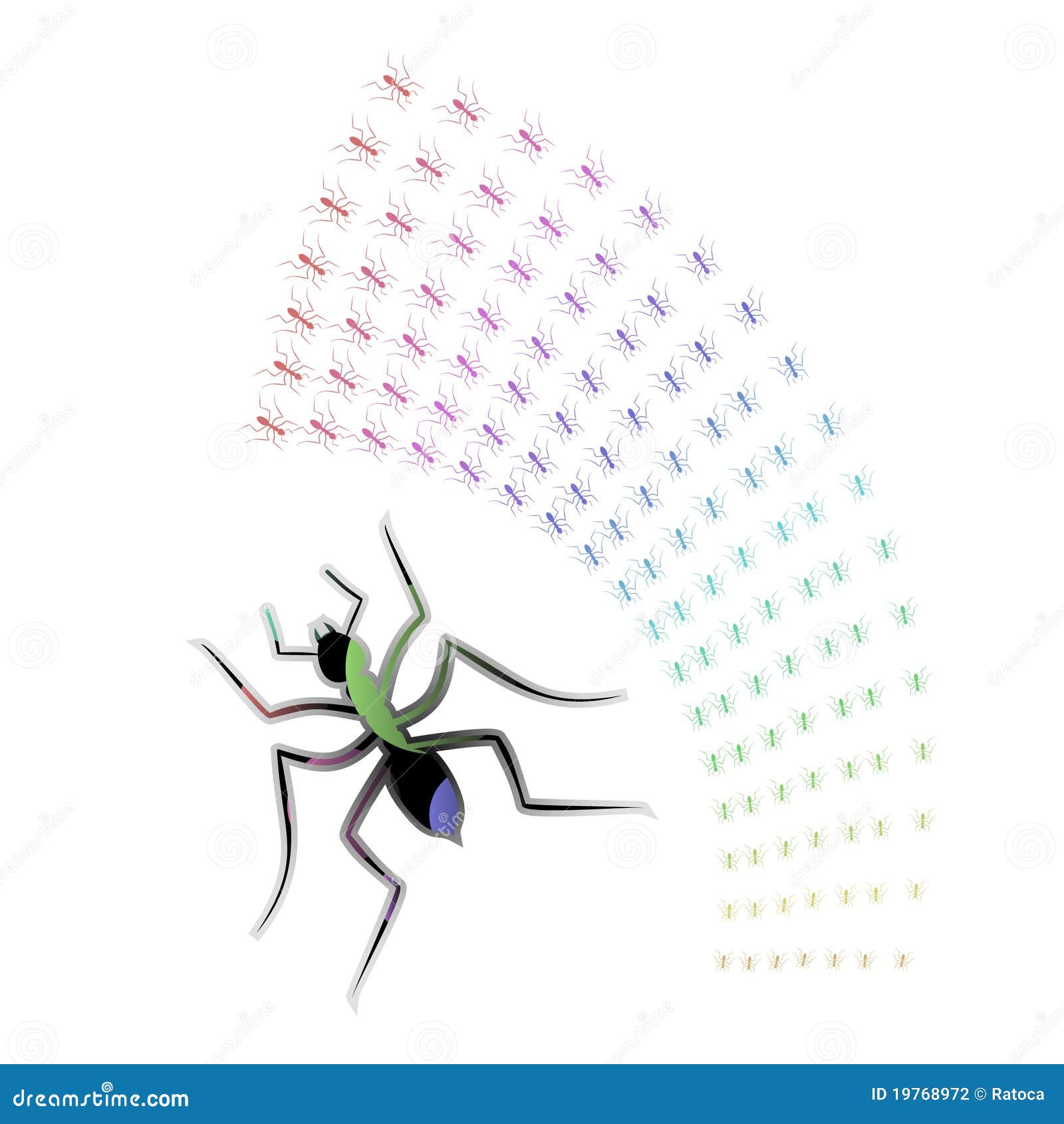 Color ant stock vector. Illustration of nest, background - 19768972
