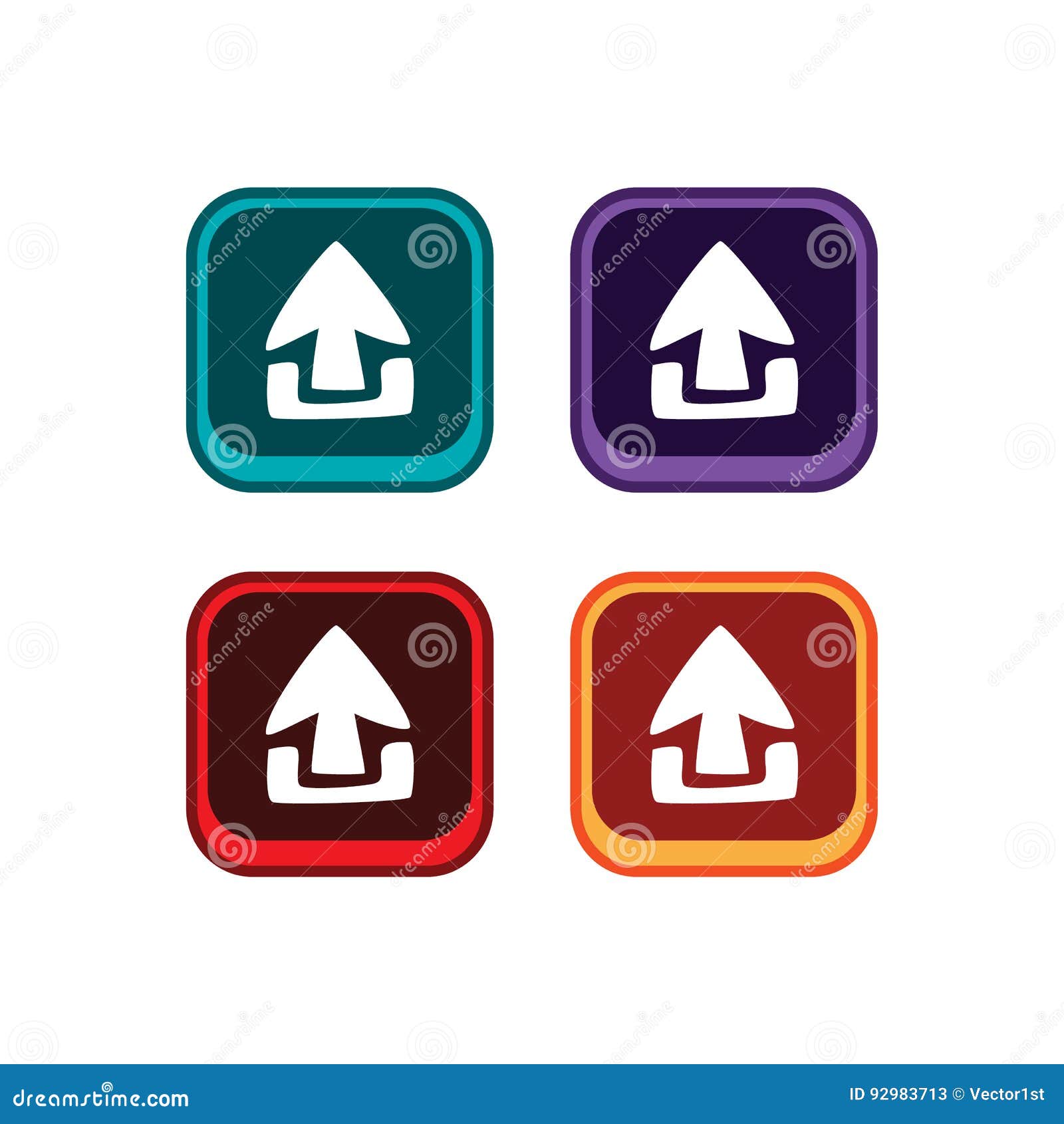 Color App Icon Button Game Asset Theme Stock Vector Illustration Of