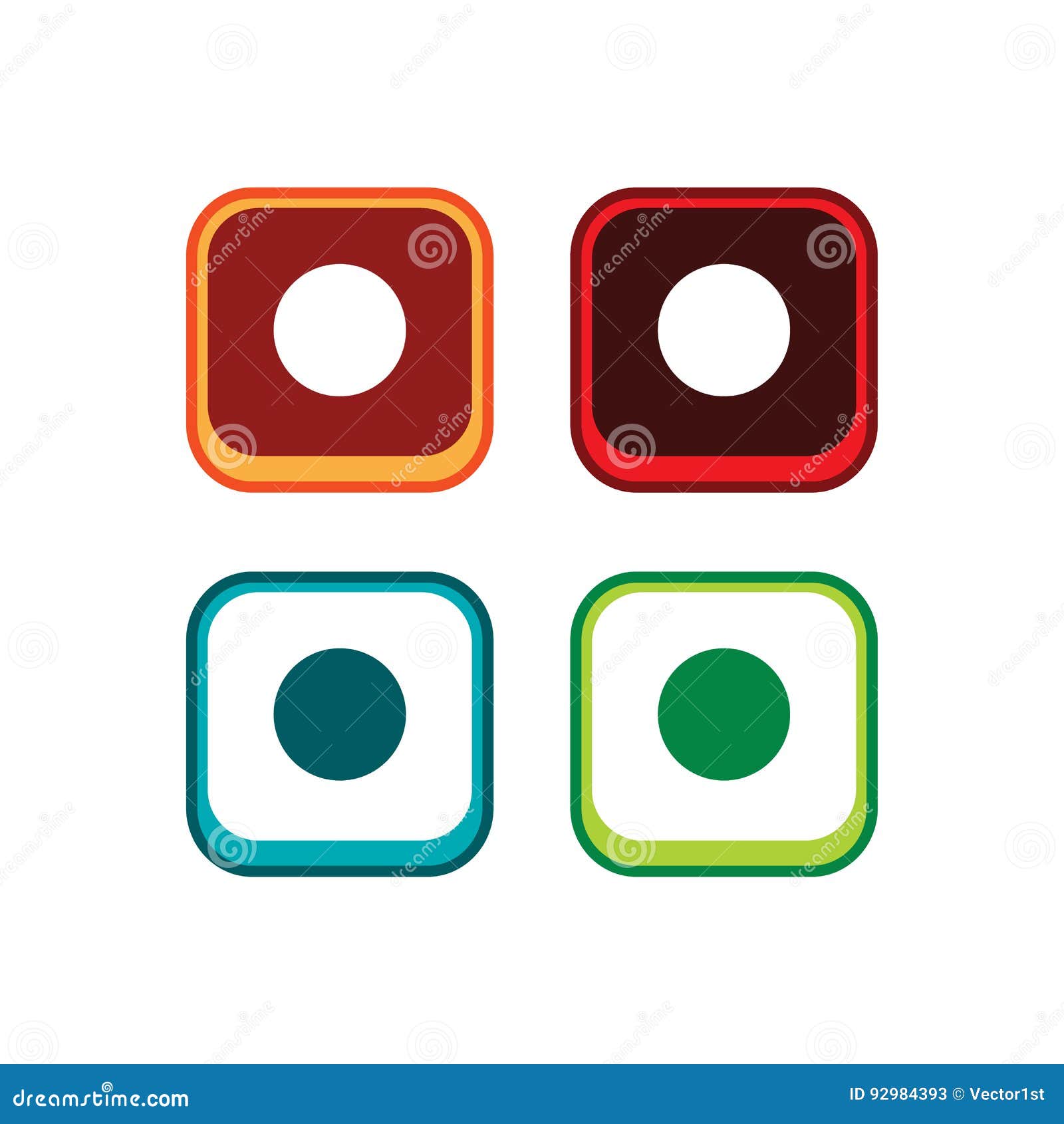 Color App Icon Button Game Asset Theme Stock Vector - Illustration of ...