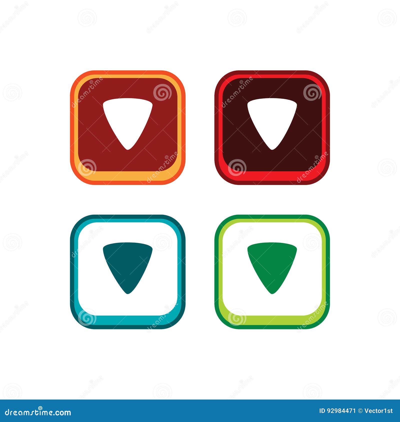 Color App Icon Button Game Asset Theme Stock Vector Illustration Of
