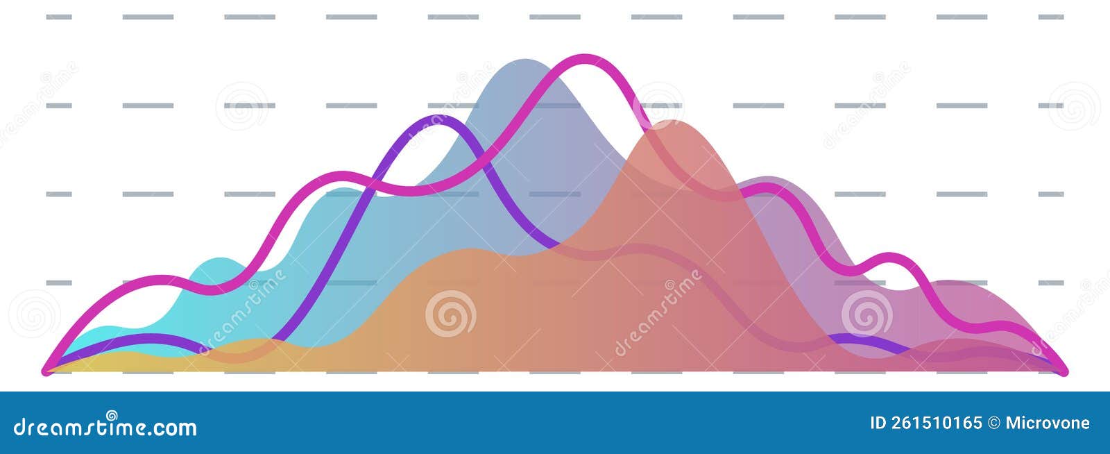 Color Area Chart Infographic Element. Data Distribution Stock Vector ...