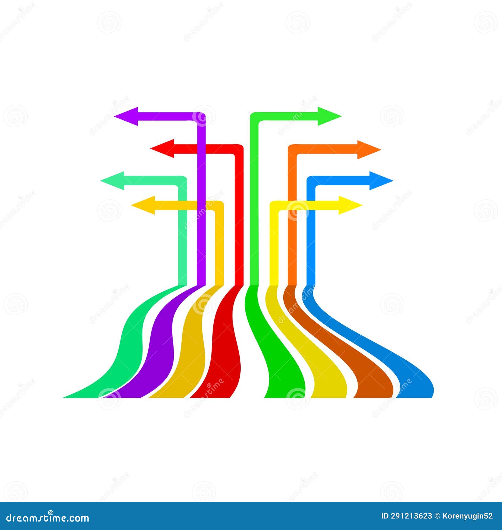 Color Arrow Art Drawn Design Stock Vector - Illustration of right ...