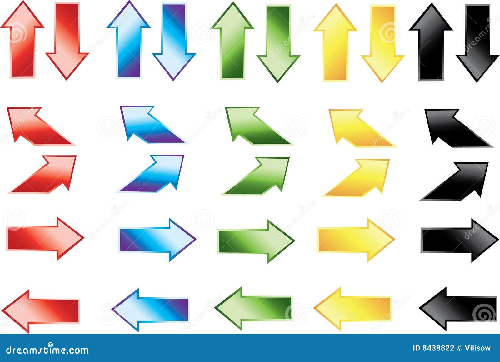 Color arrow icons stock vector. Illustration of click - 8438822