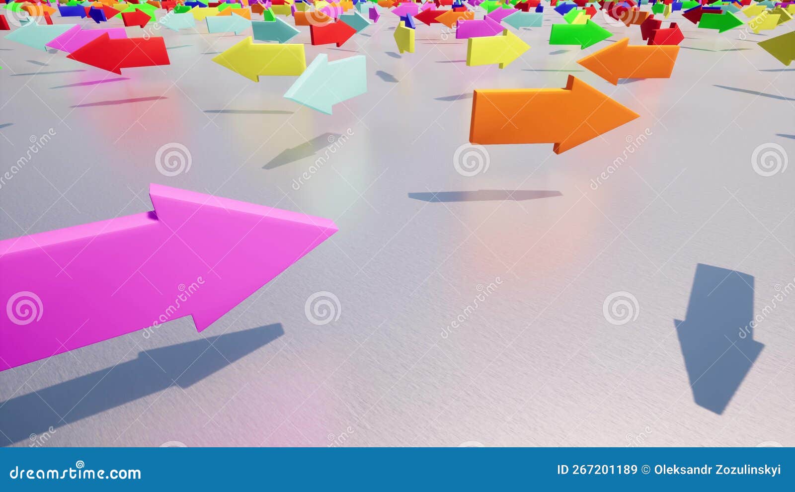 Color Arrow on Metal Surface Concept Chose 3d Stock Illustration ...