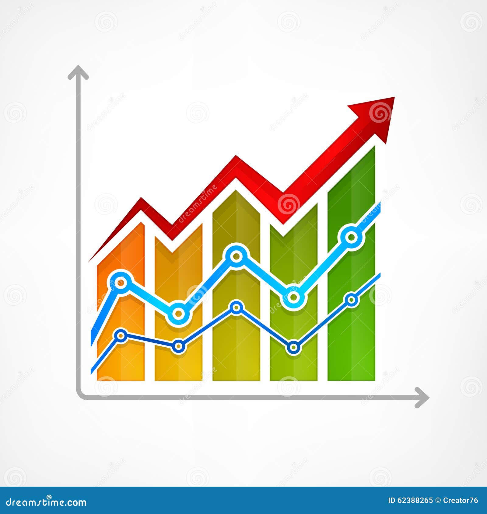 Color Arrow Up Diagram on White Stock Vector - Illustration of element ...