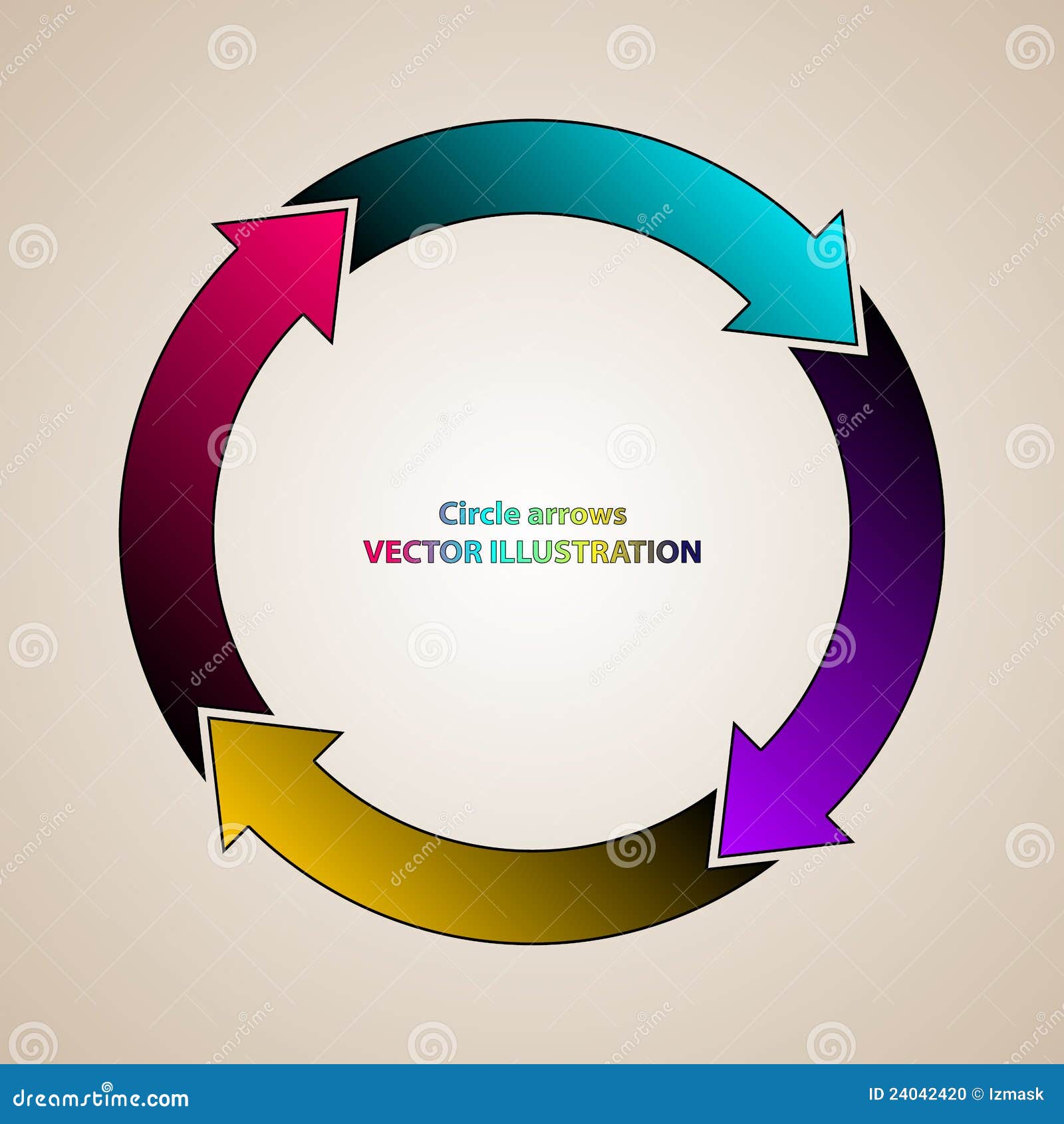 Color arrows in the circle stock vector. Illustration of arrow - 24042420