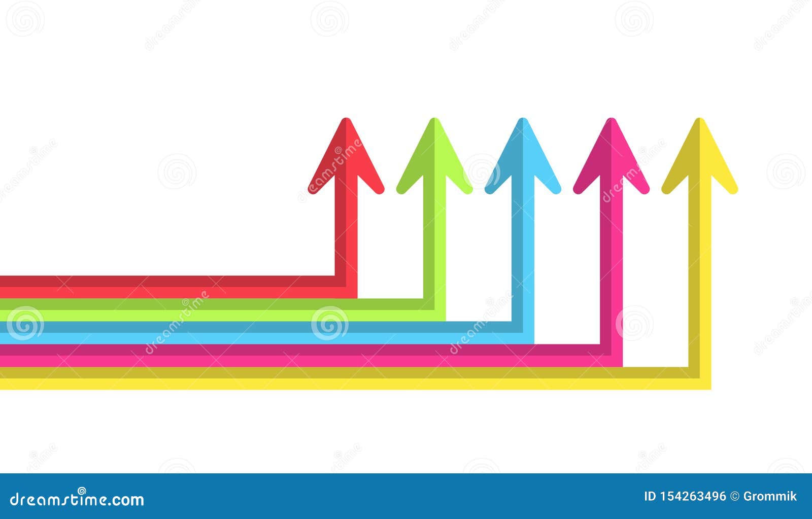 Color Arrows of Different Length with Changing Direction, Simple Design ...