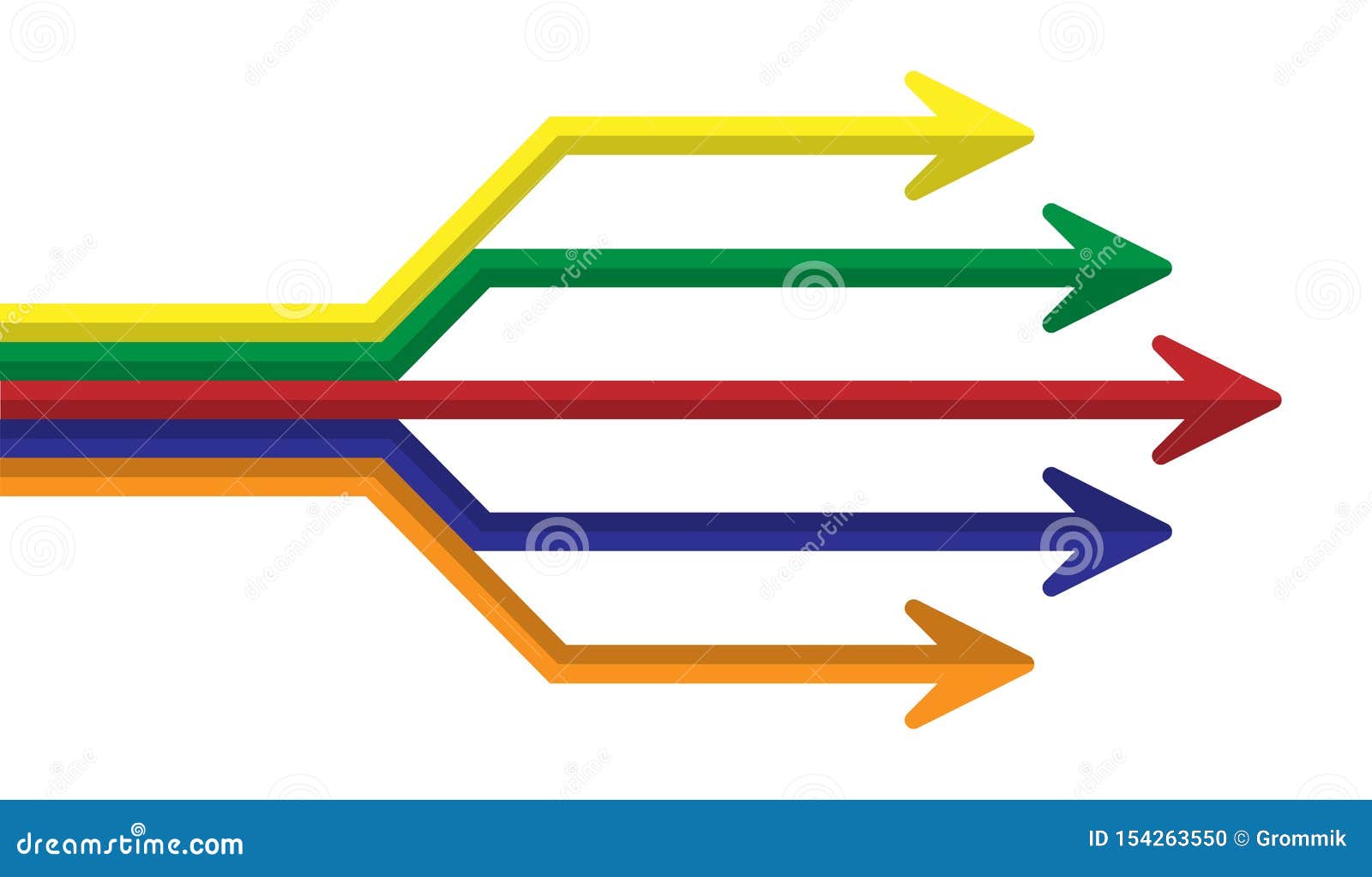 Color Arrows of Different Length with Changing Direction, Simple Design ...