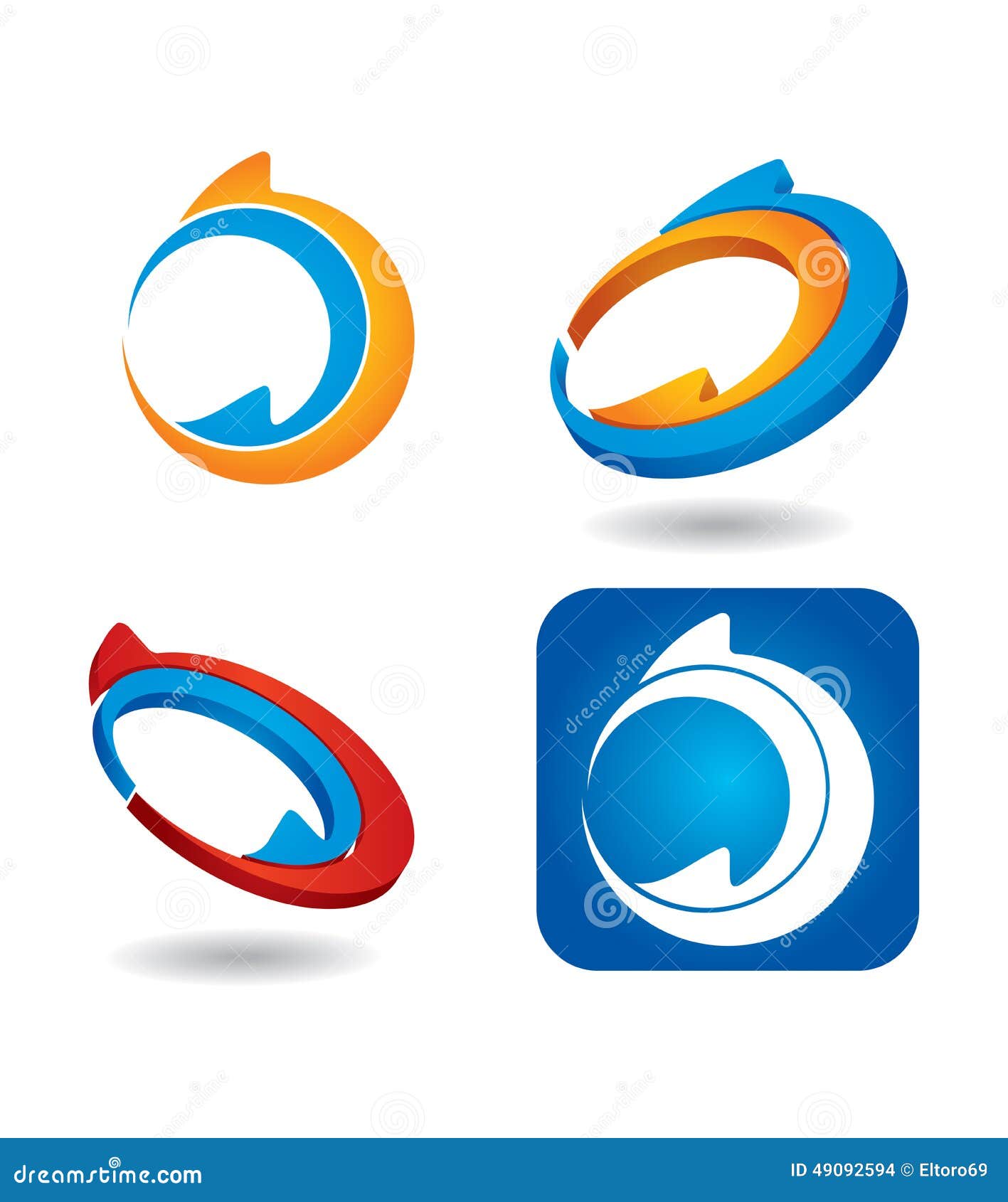 Color arrows icon set stock vector. Illustration of buttons - 49092594