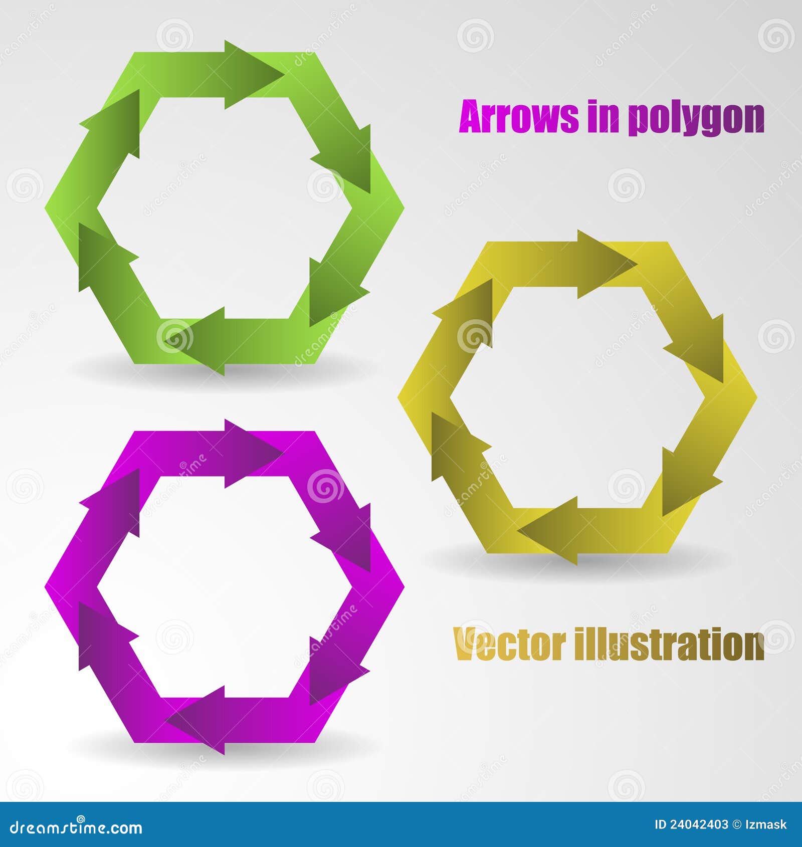 Color Arrows in the Polygon Stock Vector - Illustration of website ...