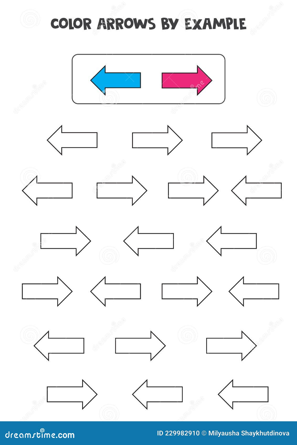 Color Arrows According To the Example. Math Game for Children. Stock ...