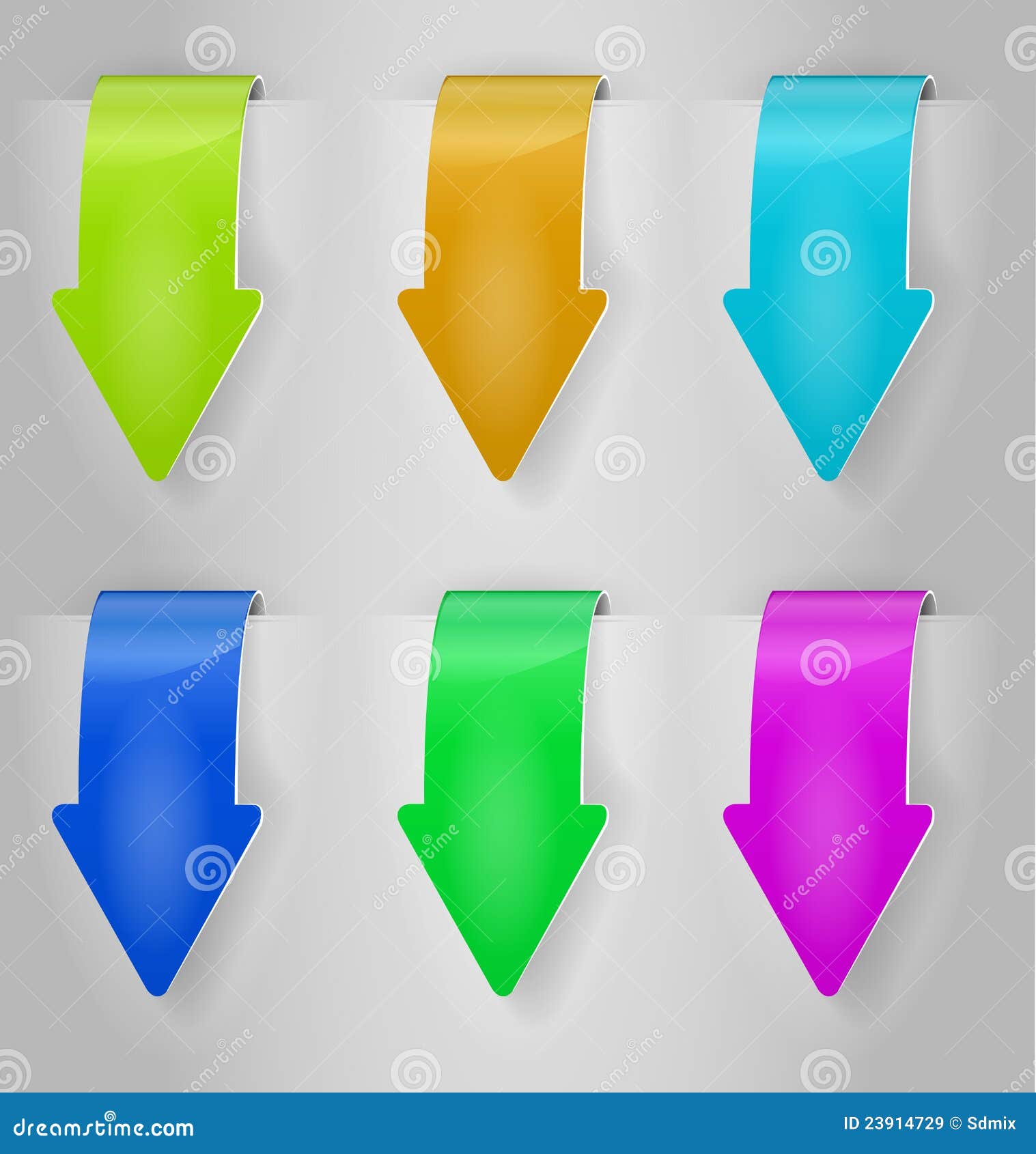 Color arrows sticker set stock vector. Illustration of badge - 23914729