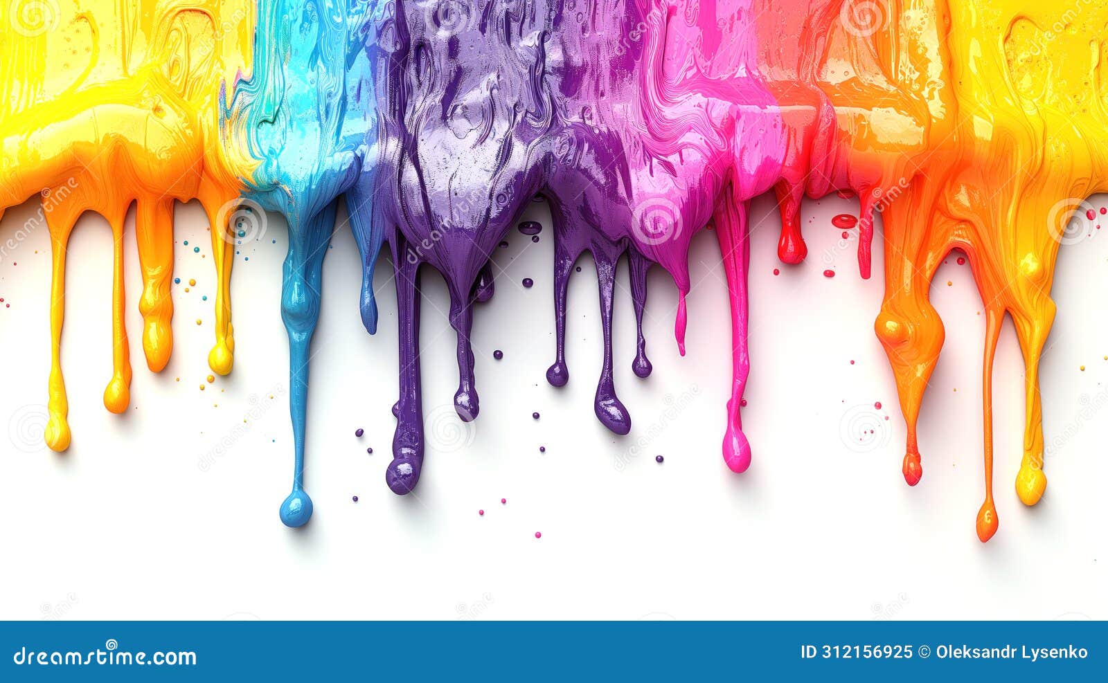 Color Art Paint Flowing Down Abstract Background Stock Illustration ...