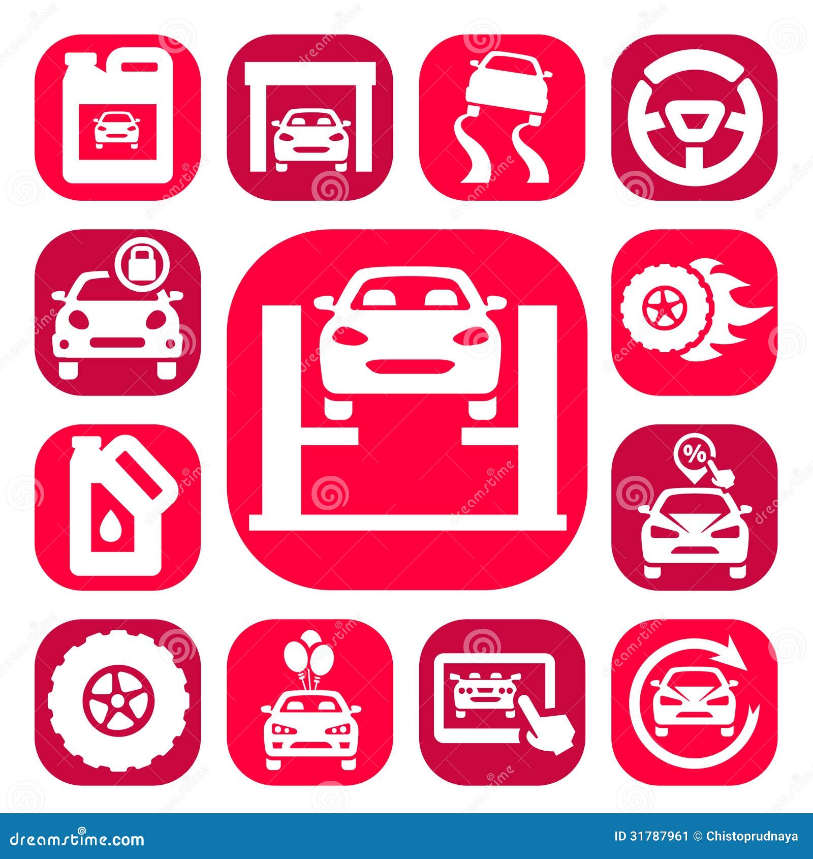 Color auto icons set stock vector. Illustration of motor - 31787961
