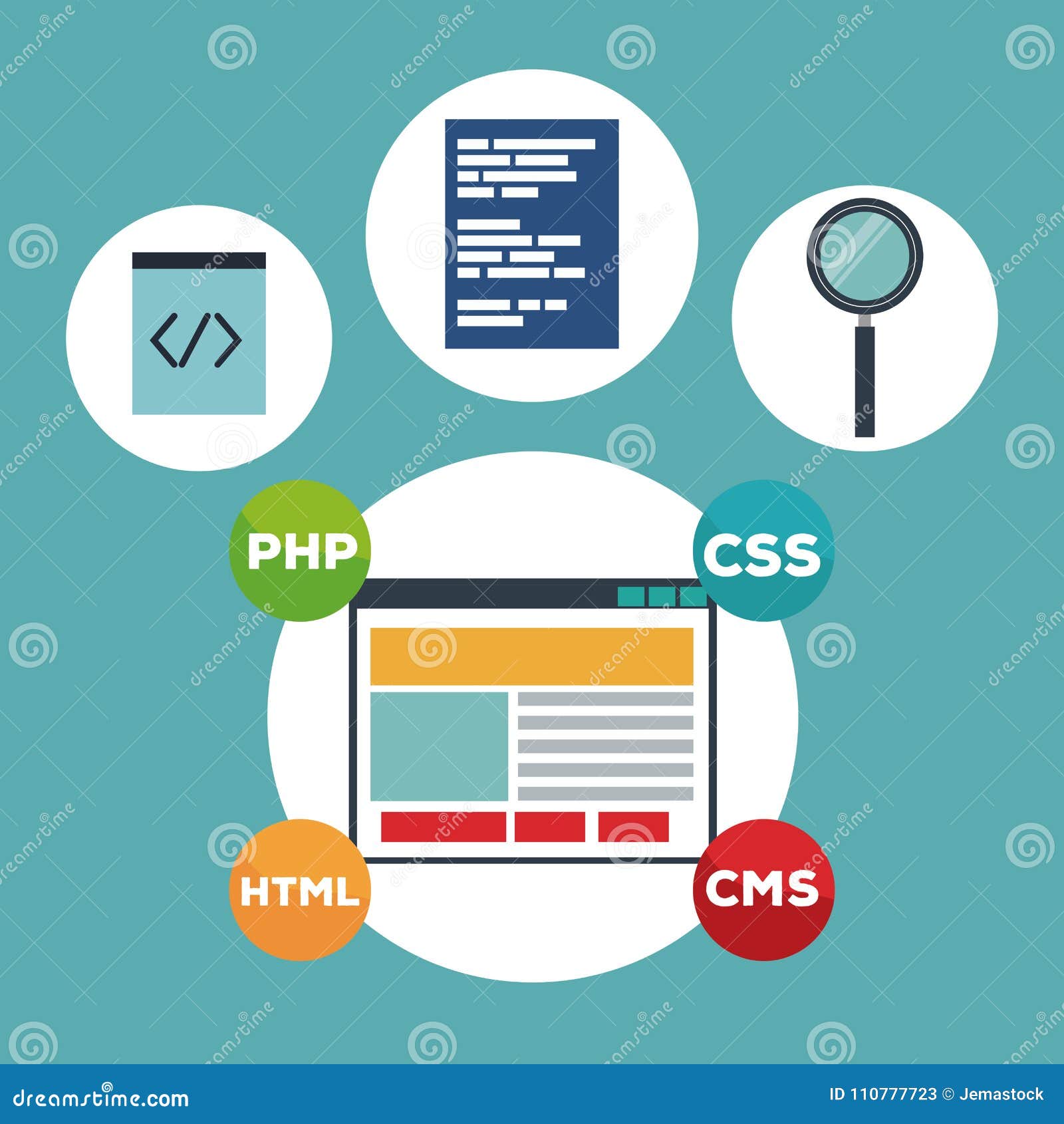 Color Background Elements Programming Codes Language Stock Vector ...