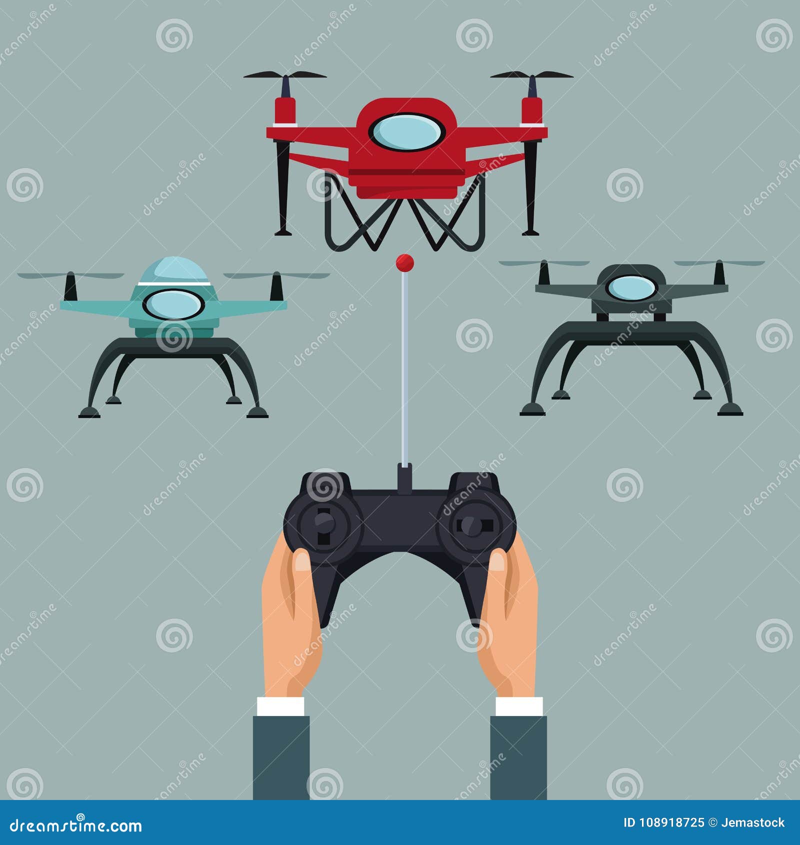 Set Of Drones And People. Delivery, Medical, Photo And Video Copters ...