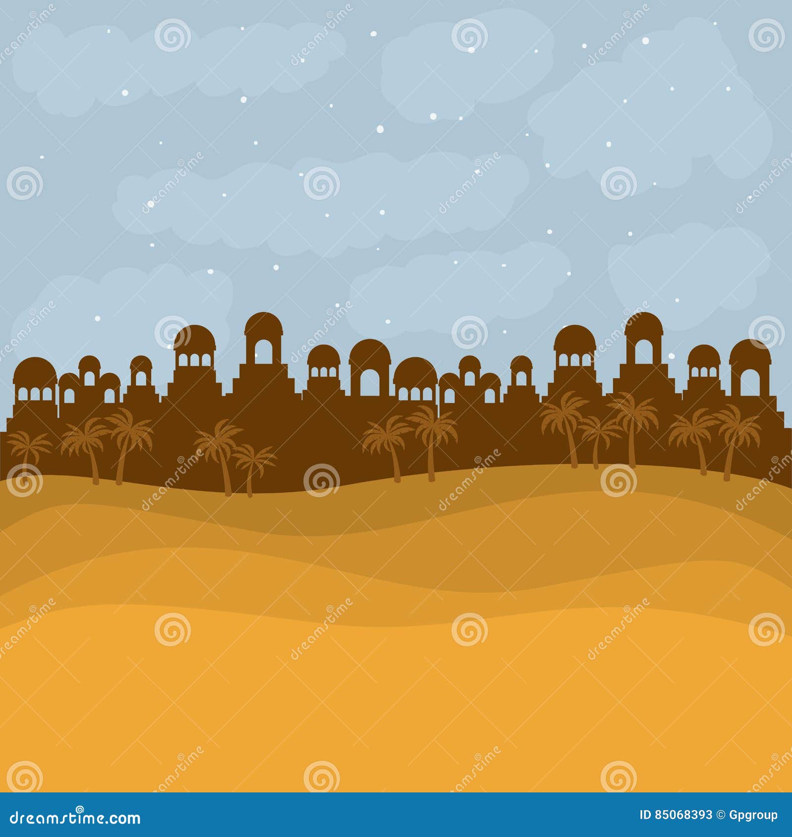Color Background in Sunset Desert of Bethlehem Stock Vector ...