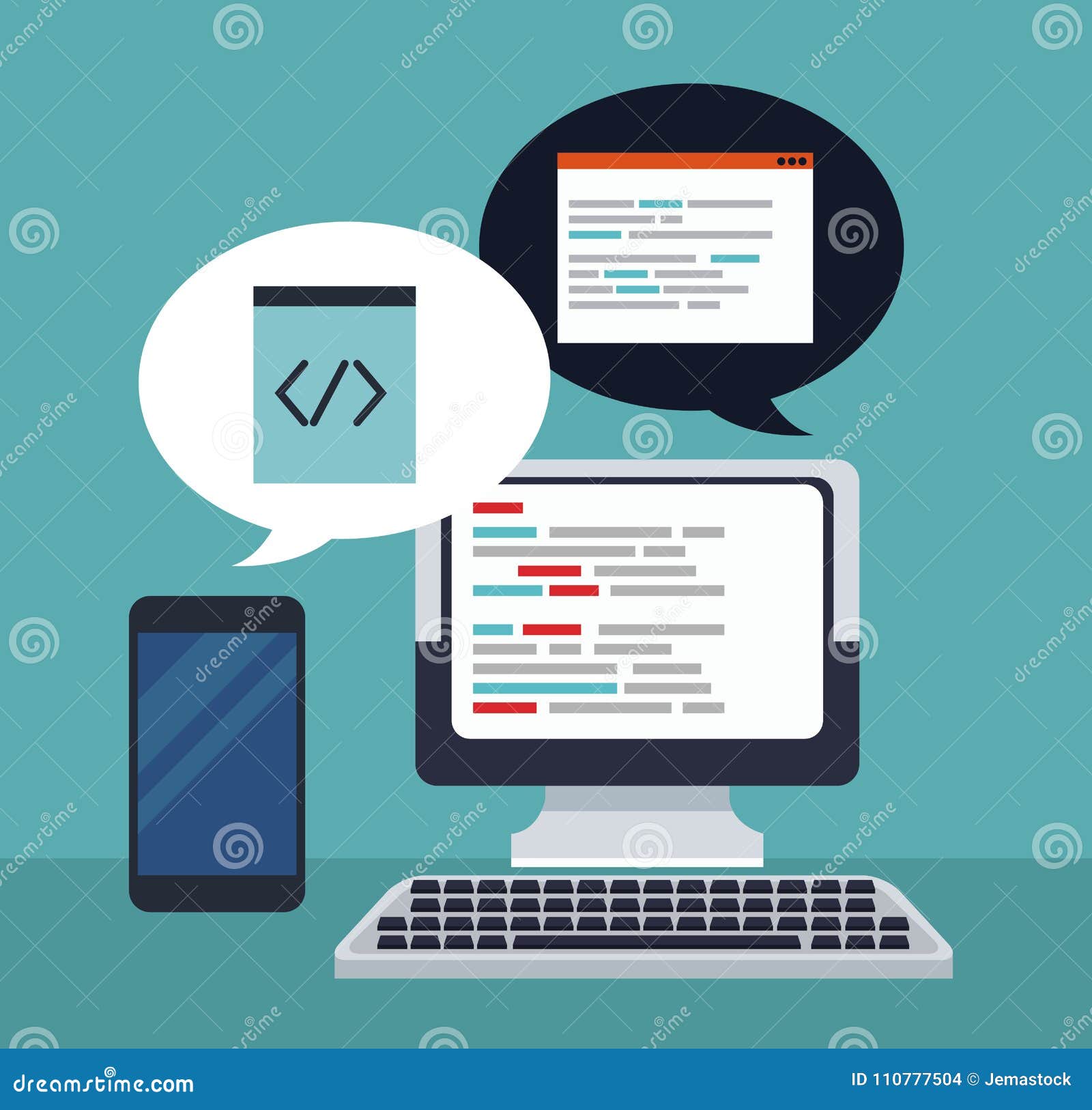 Color Background Tech Computer and Programming Codes in Dialog Box ...