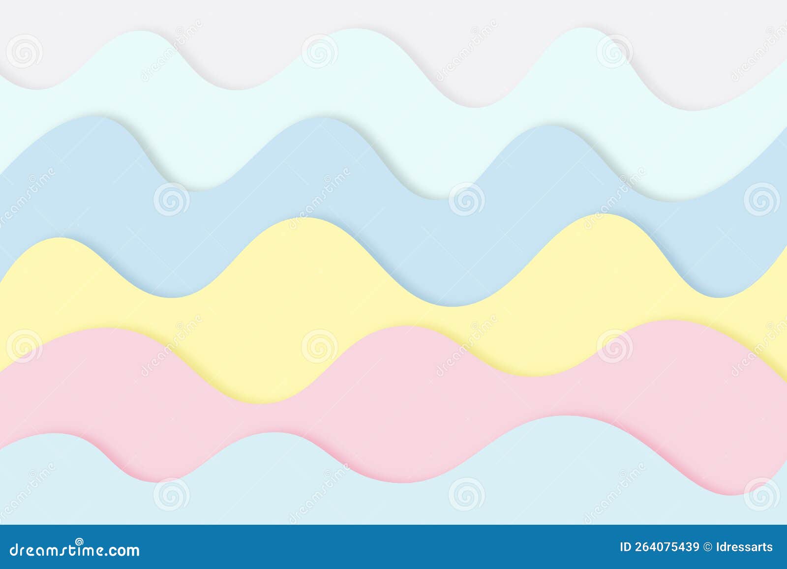 Color Background Wave Paper Art Design. Vector Paper Cut Illustration ...