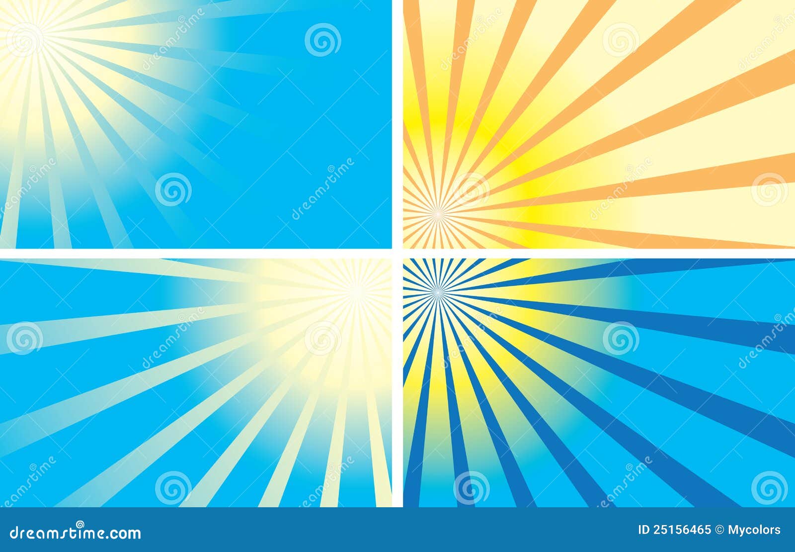 Color Backgrounds with Rays - Vector Set Stock Vector - Illustration of ...