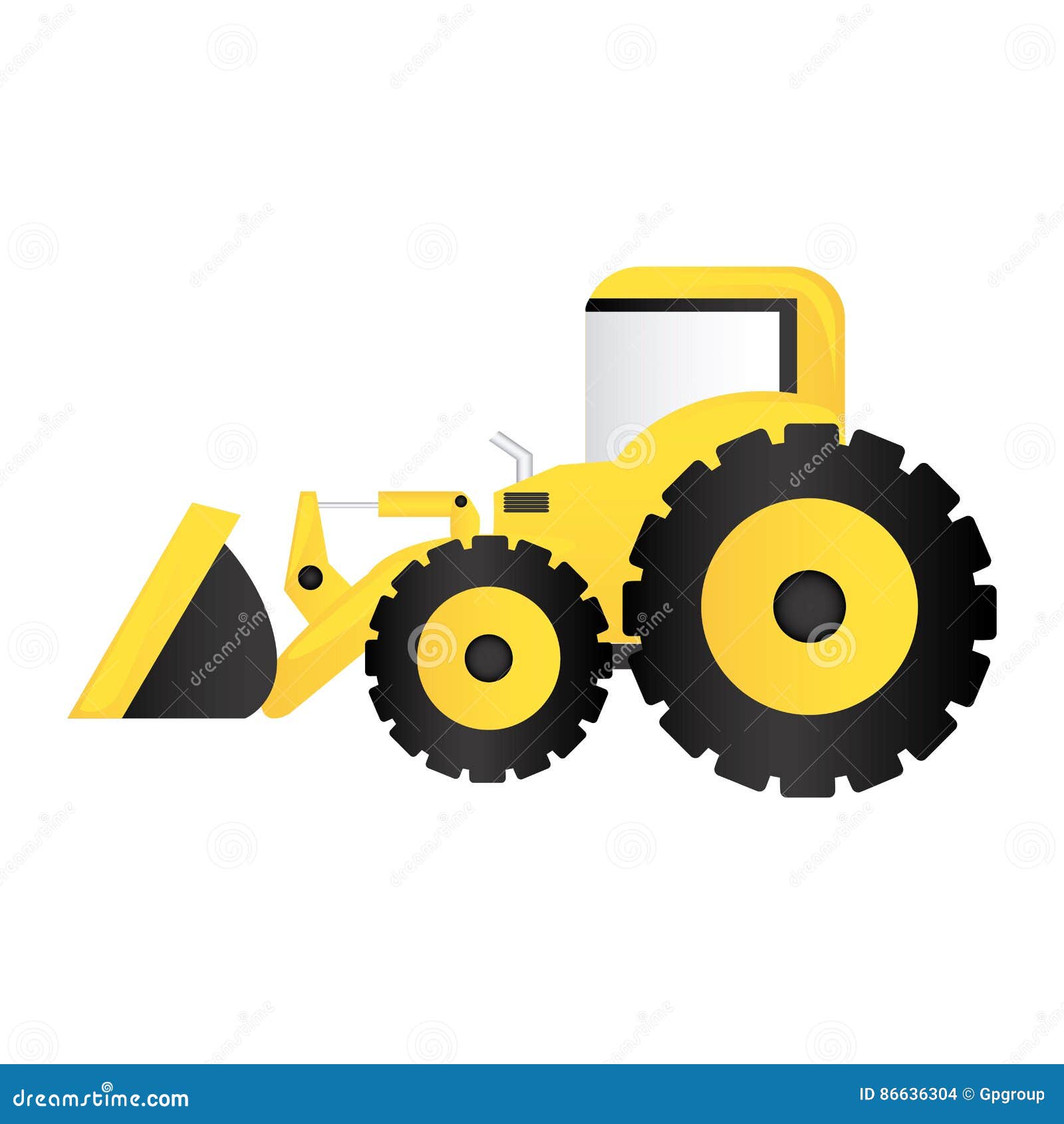Color backhoe loader icon stock illustration. Illustration of digitally ...
